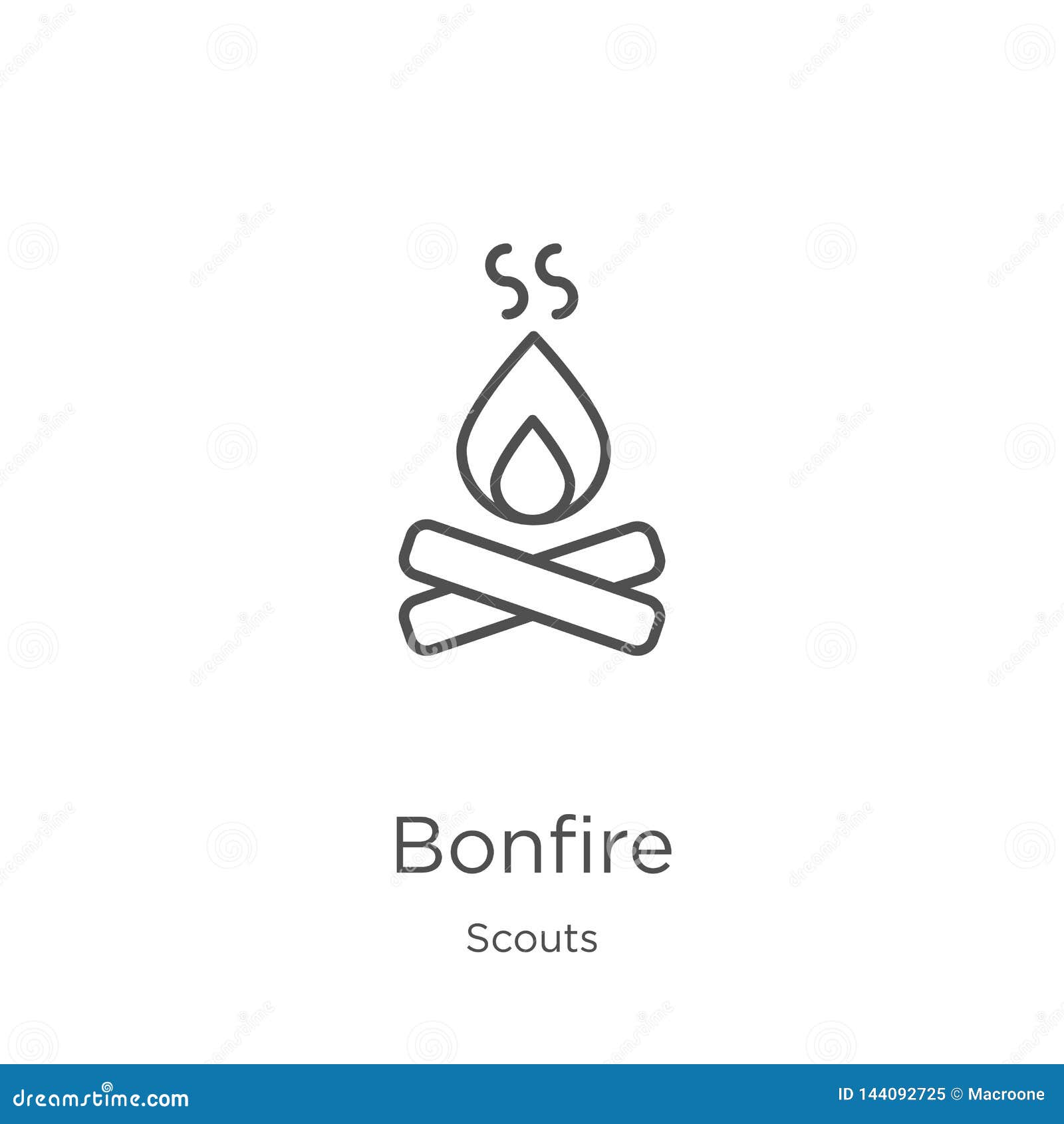 Bonfire Icon Vector from Scouts Collection. Thin Line Bonfire Outline ...