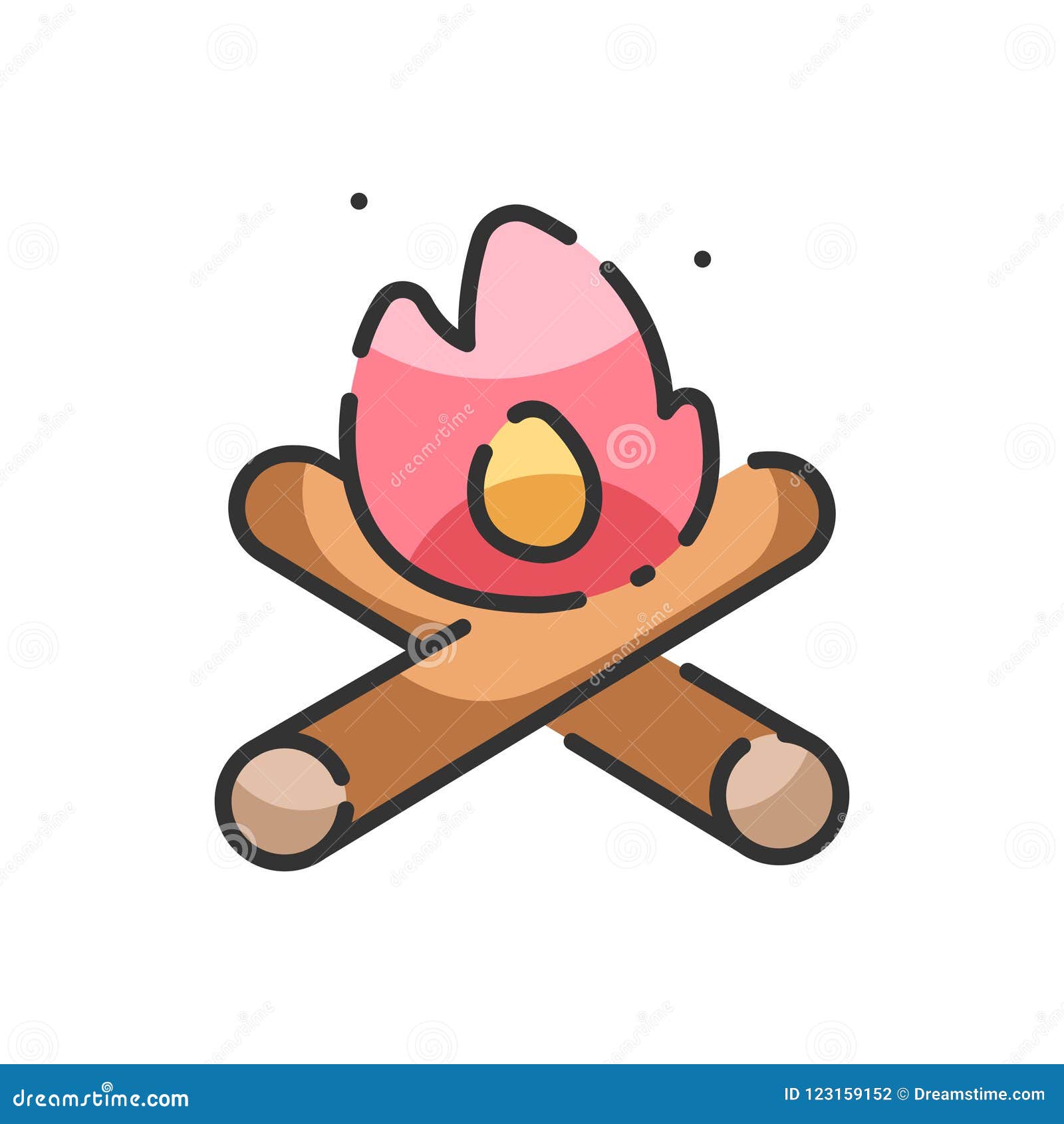 Bonfire stock vector. Illustration of smoke, vector - 123159152