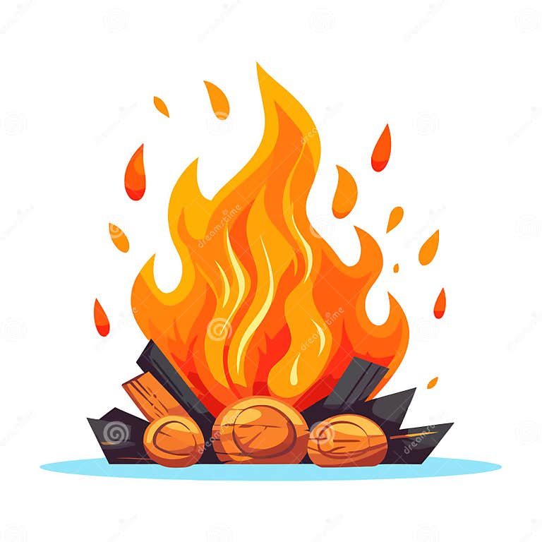 Bonfire Image. Cute Cartoon Image of Bonfire. Vector Illustration Stock ...