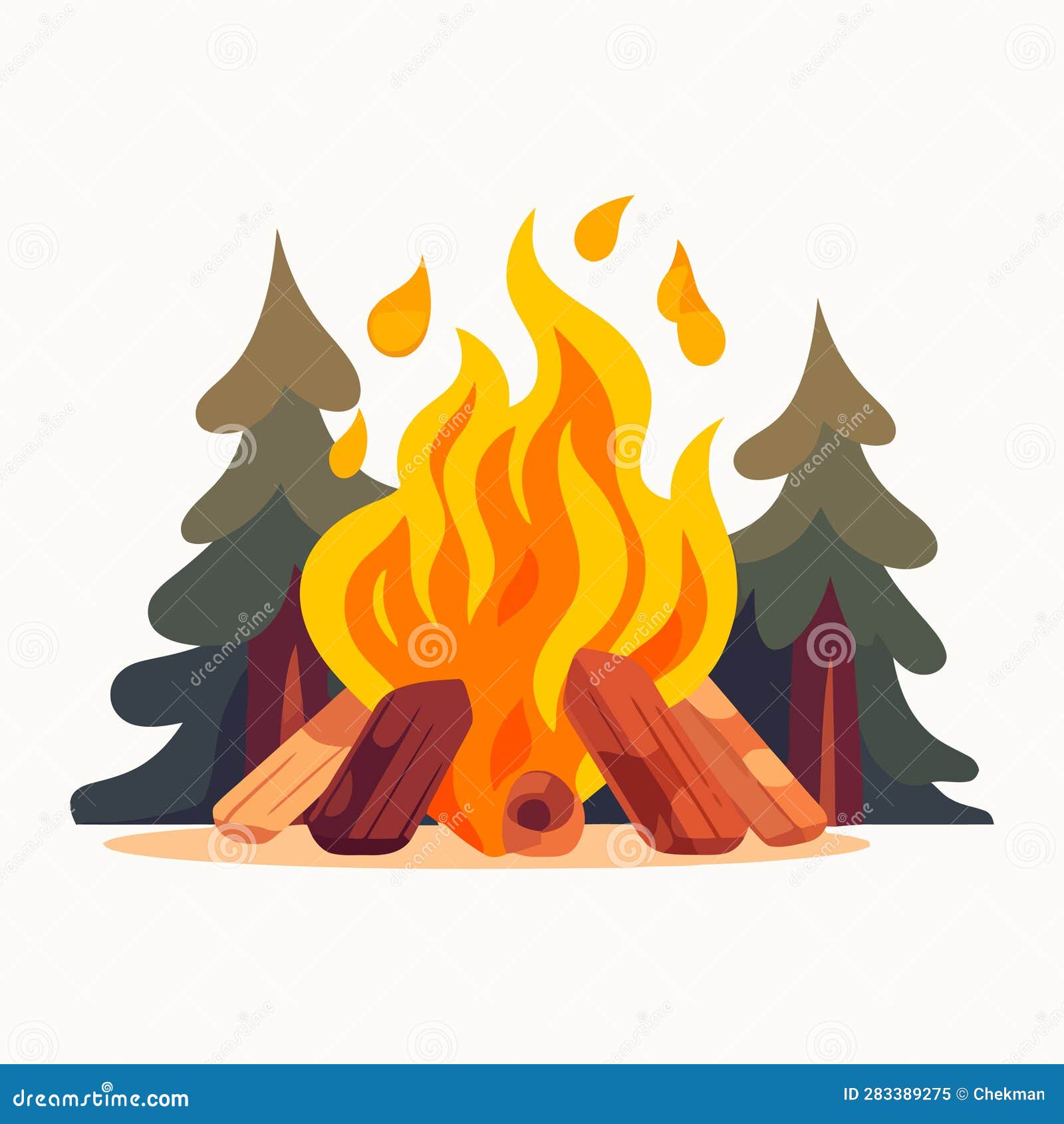 Bonfire Image. Cute Cartoon Image of Bonfire. Vector Illustration Stock ...