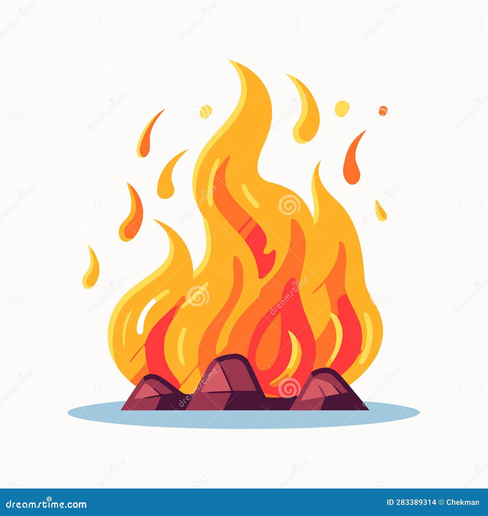 Bonfire Image. Cute Cartoon Image of Bonfire. Vector Illustration Stock ...