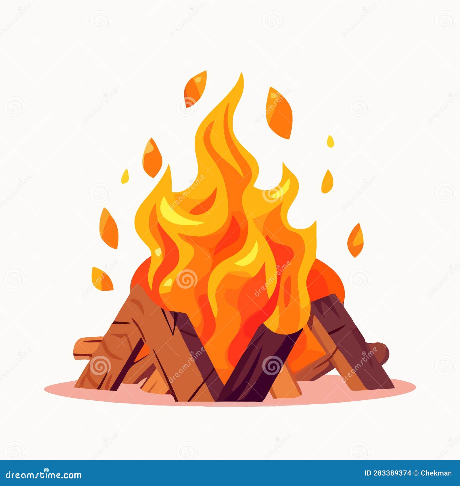 Bonfire Image. Cute Cartoon Image of Bonfire. Vector Illustration Stock ...