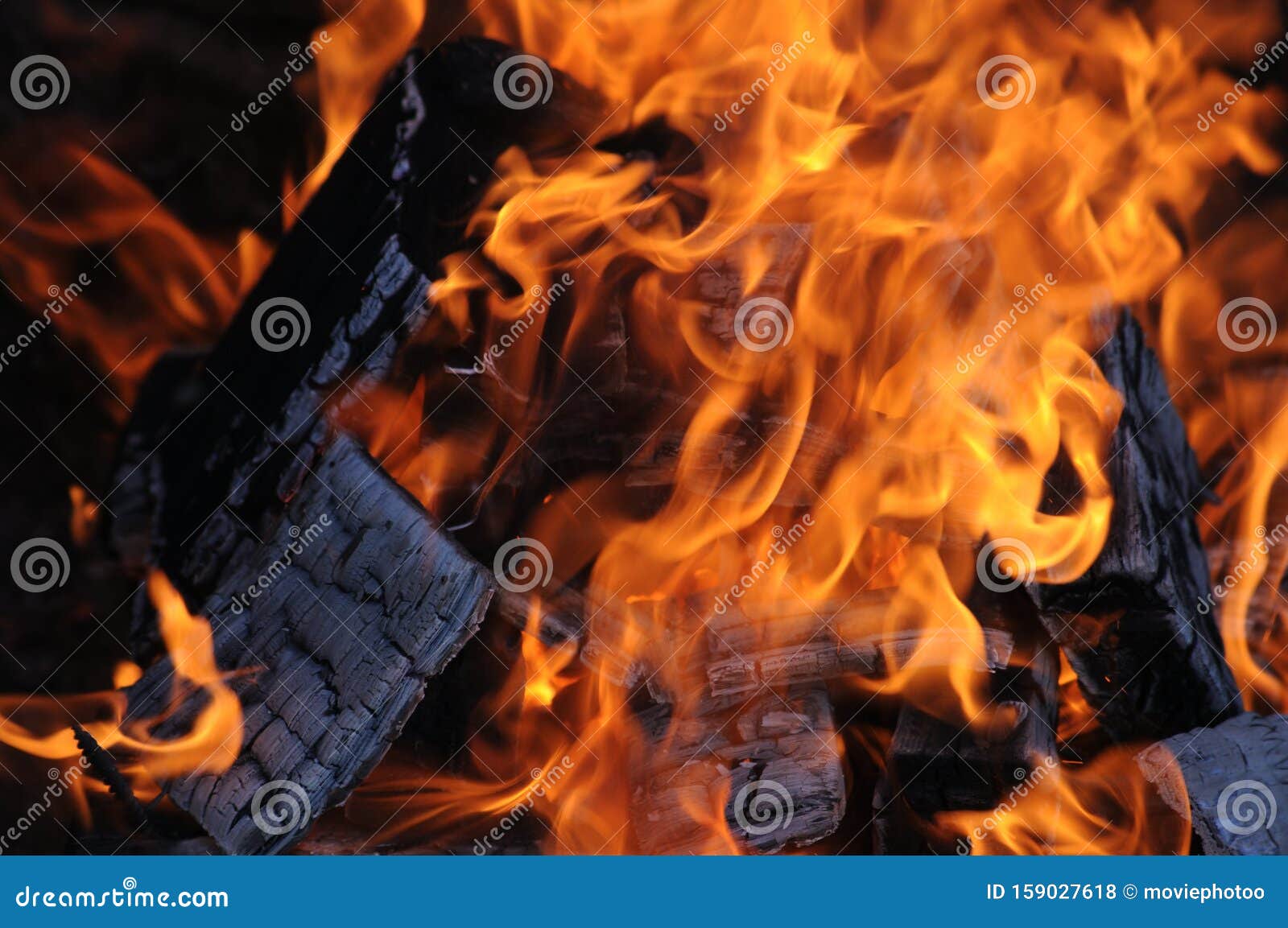 Bonfire Kindled on a Journey Stock Photo - Image of macro, flame: 159027618