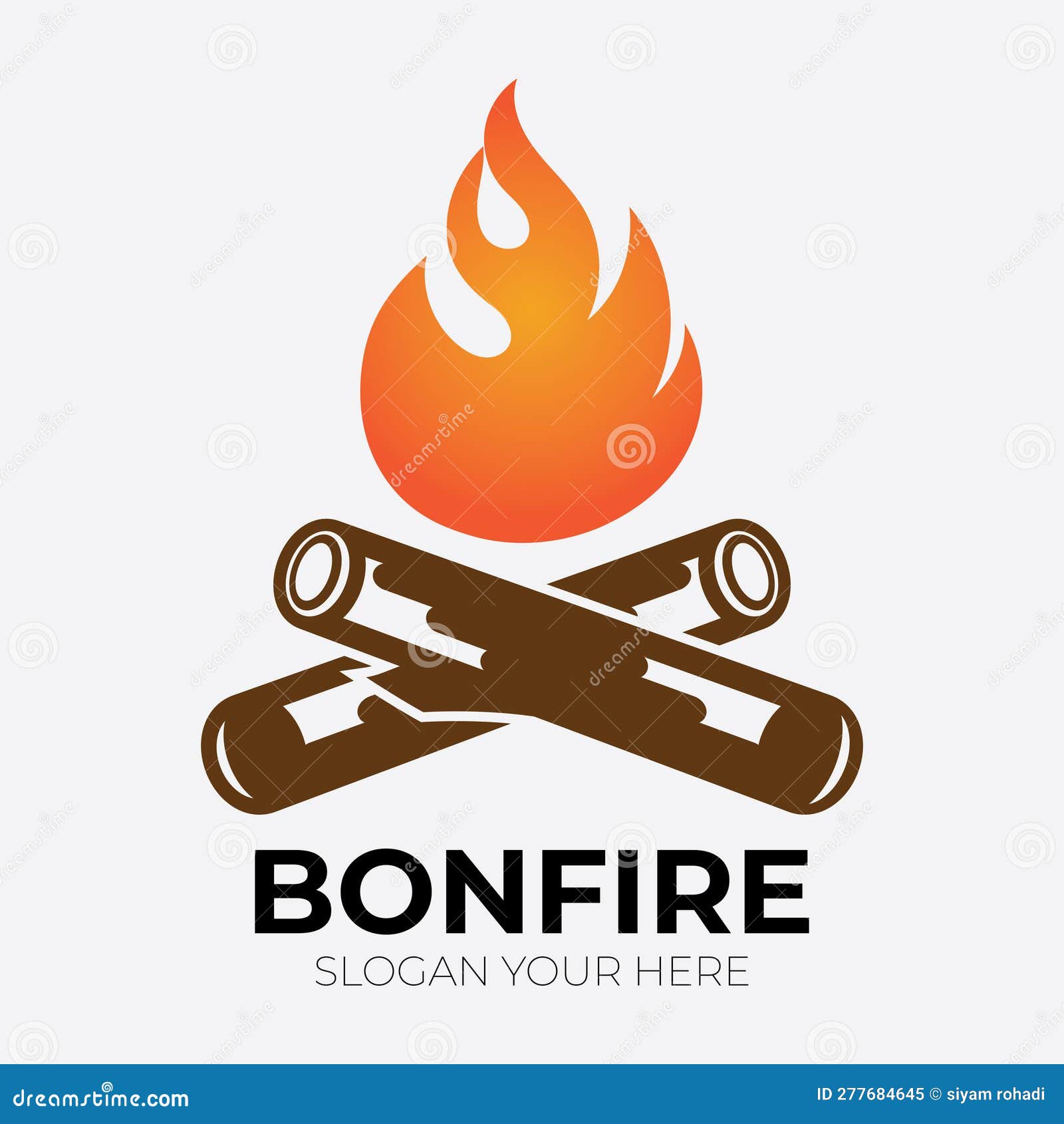 Bonfire Logo Design Template Illustration Stock Vector - Illustration ...