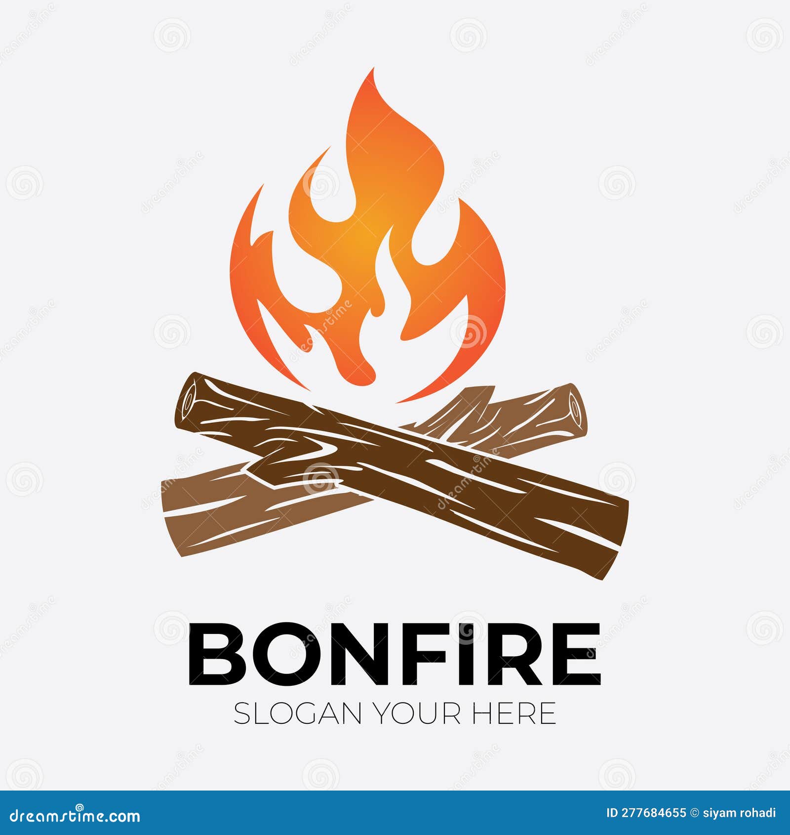 Bonfire Logo Design Template Illustration Stock Vector - Illustration ...