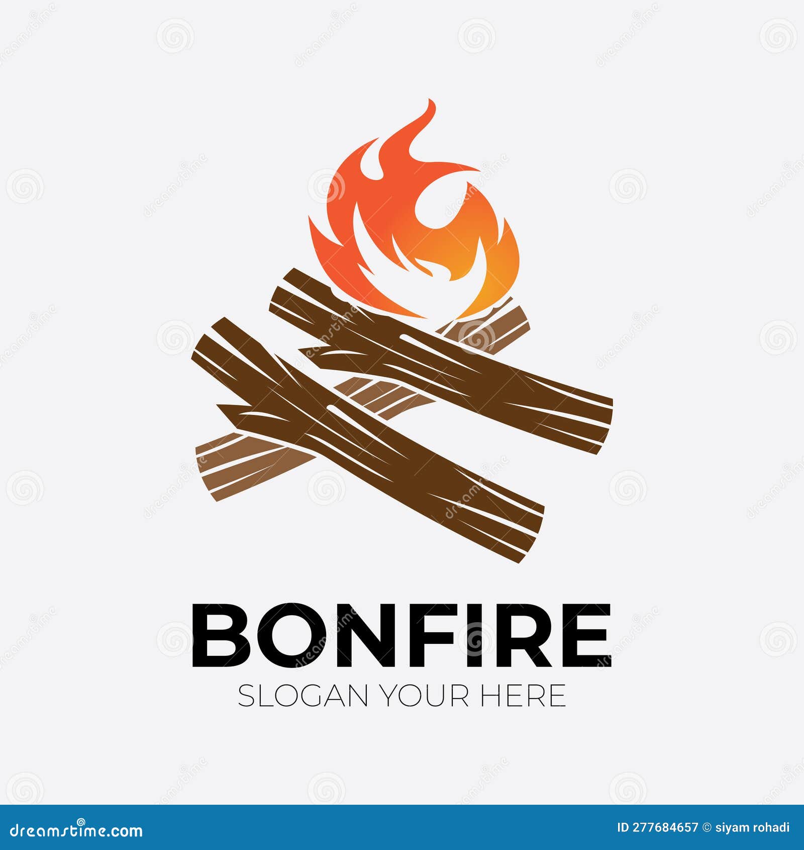 Bonfire Logo Design Template Illustration Stock Vector - Illustration ...