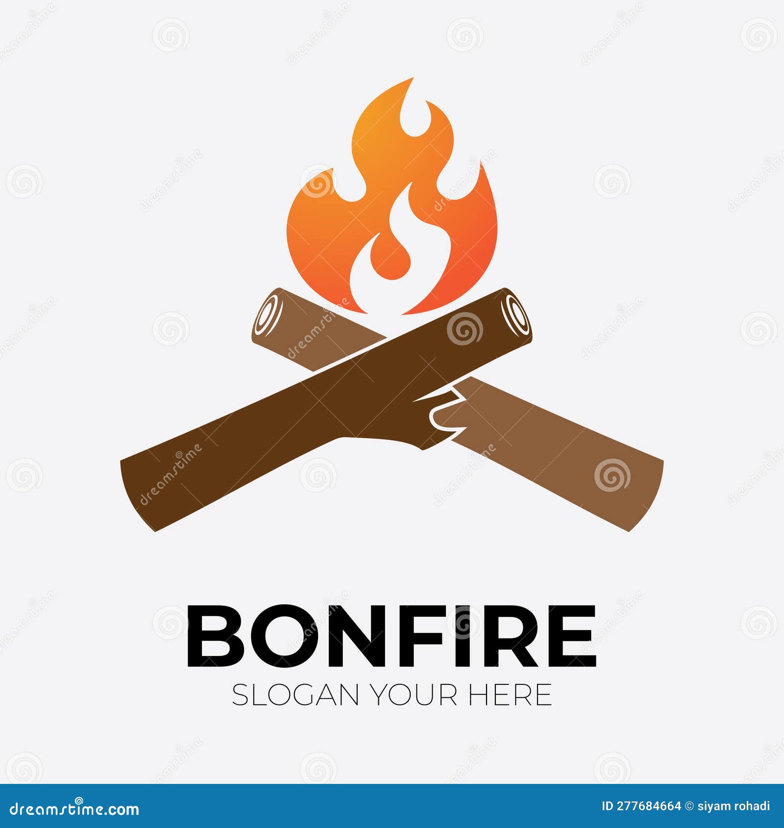 Bonfire Logo Design Template Illustration Stock Vector - Illustration ...