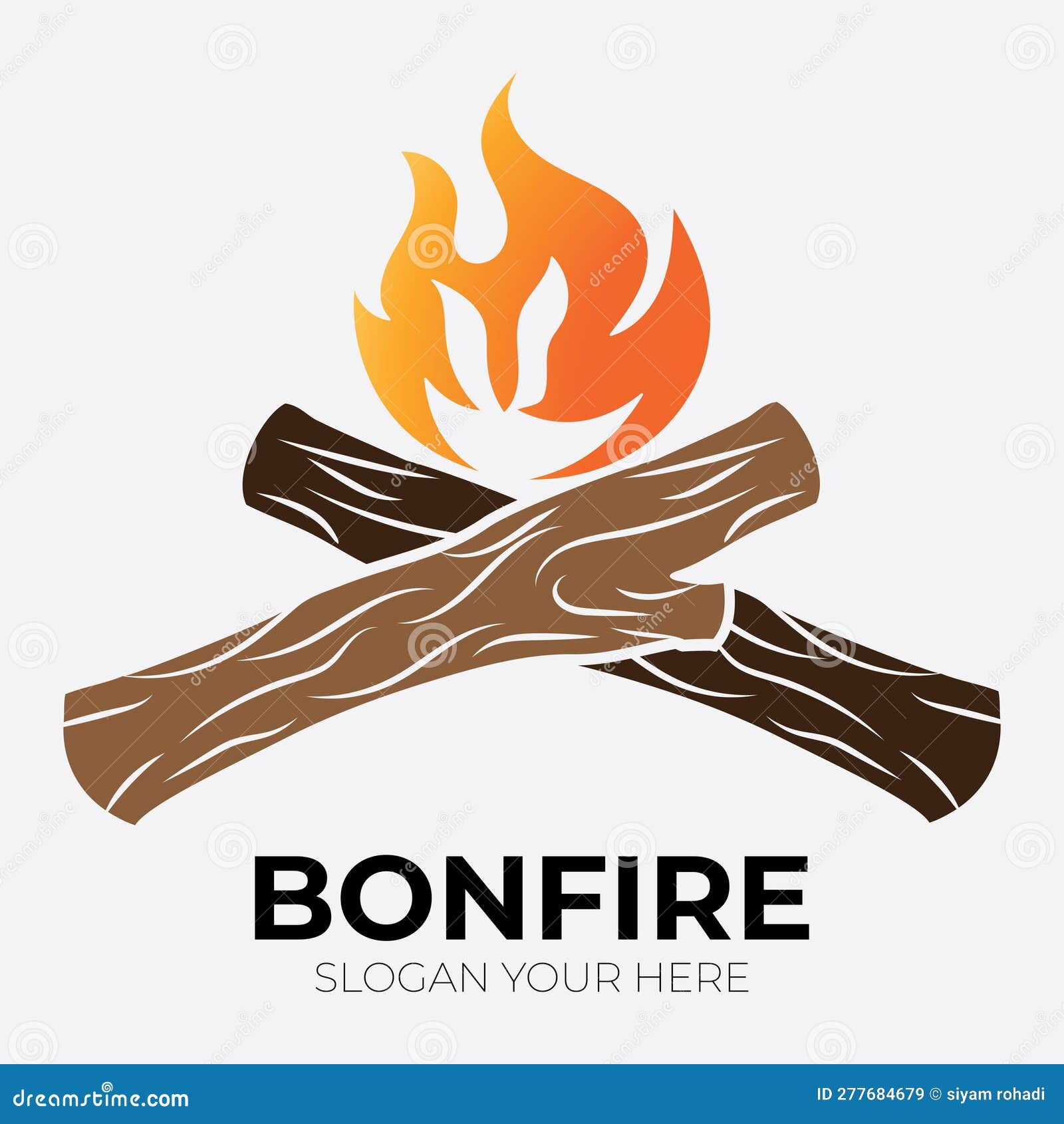Bonfire Logo Design Template Illustration Stock Vector - Illustration ...