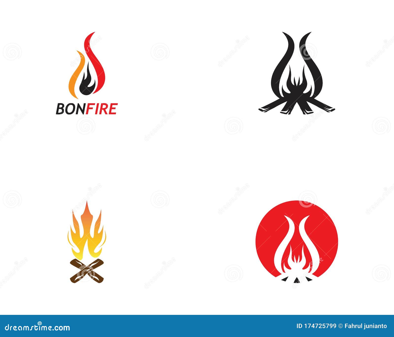 Bonfire Logo Design Vector Template Illustration Stock Illustration ...