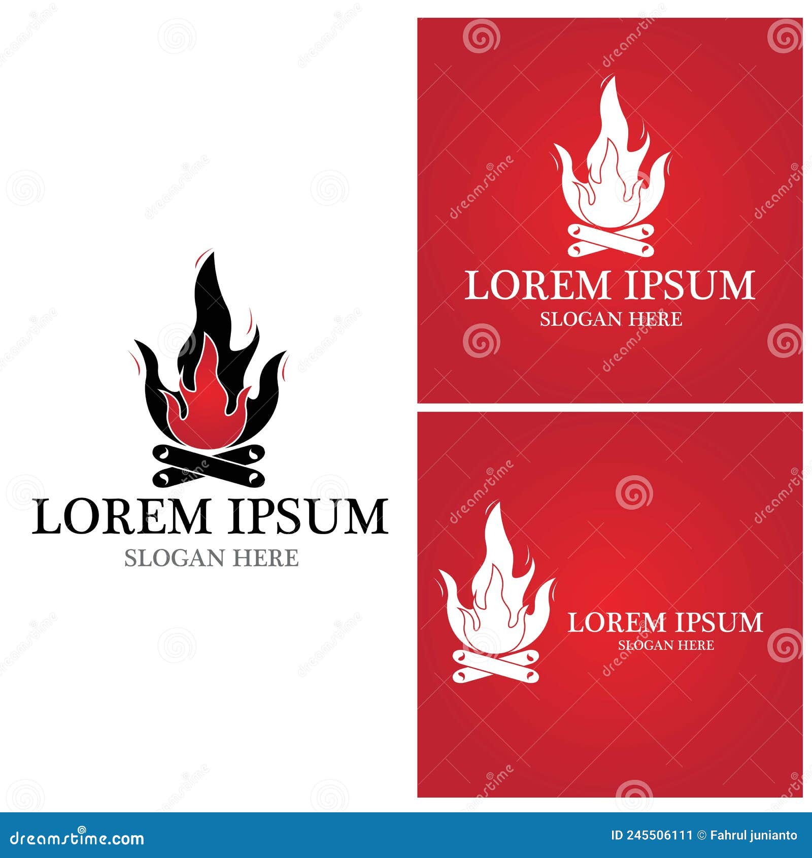 Bonfire Logo Vector Template Illustration Stock Vector - Illustration ...