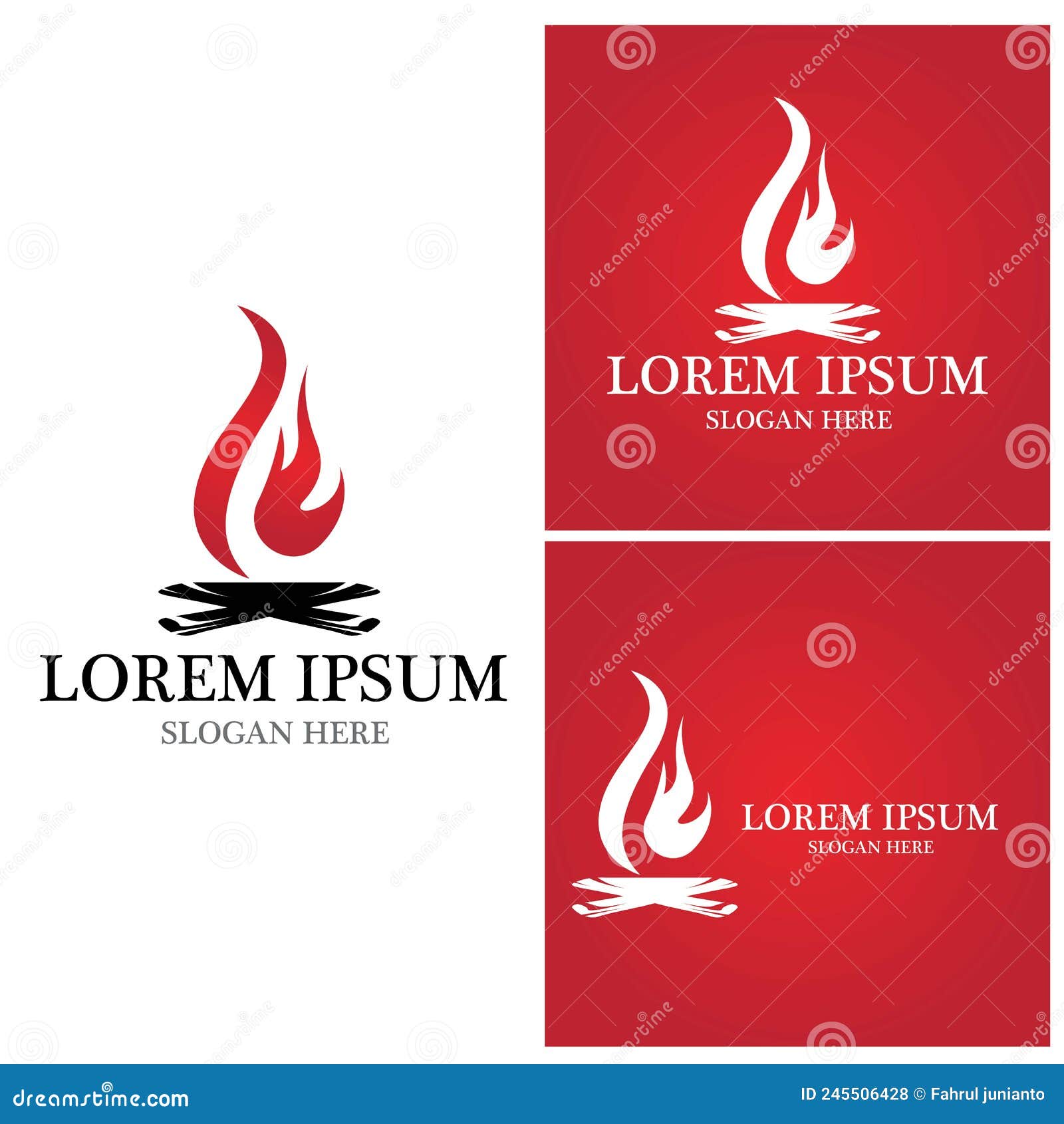 Bonfire Logo Vector Template Illustration Stock Vector - Illustration ...