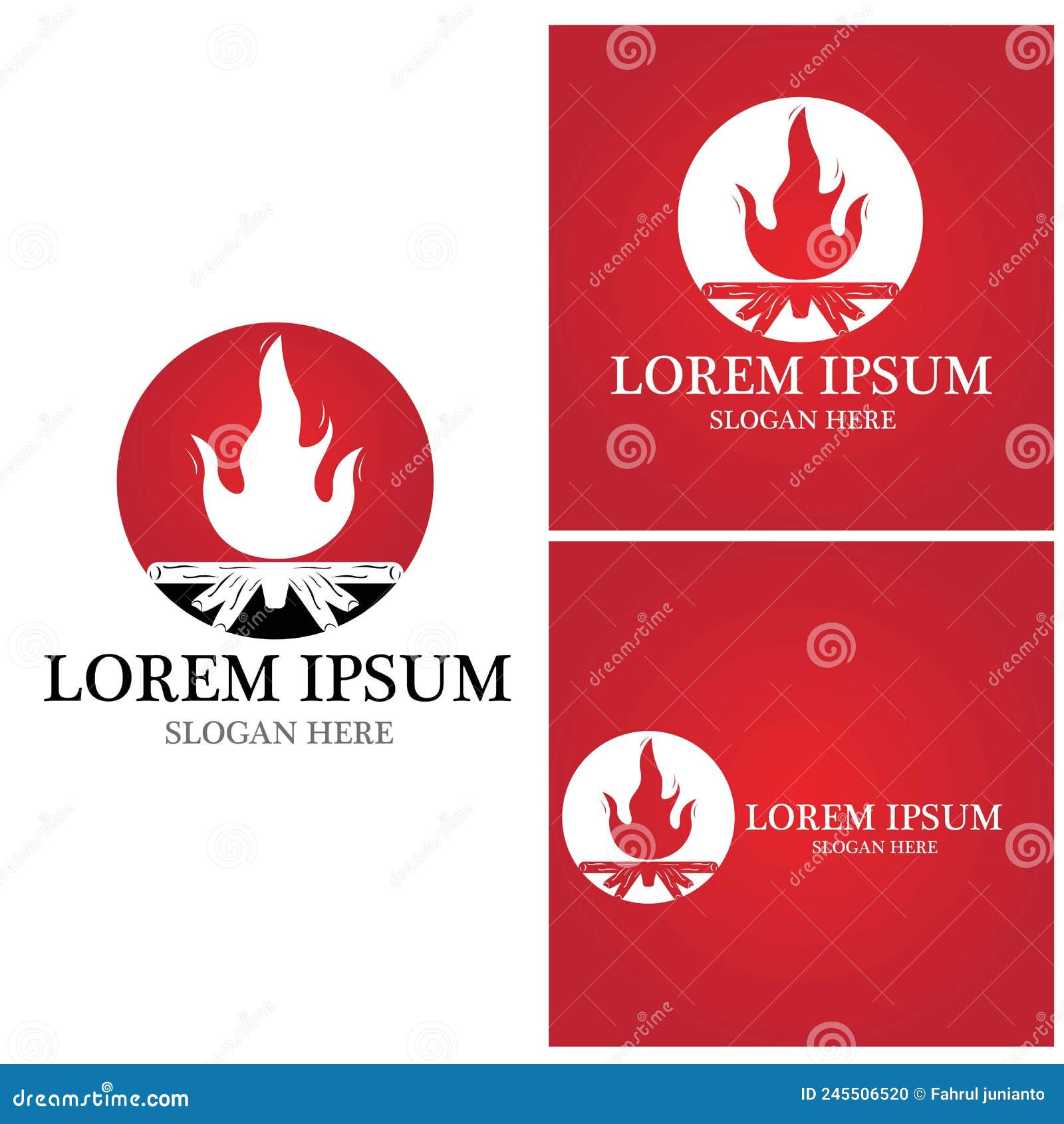 Bonfire Logo Vector Template Illustration Stock Vector - Illustration ...
