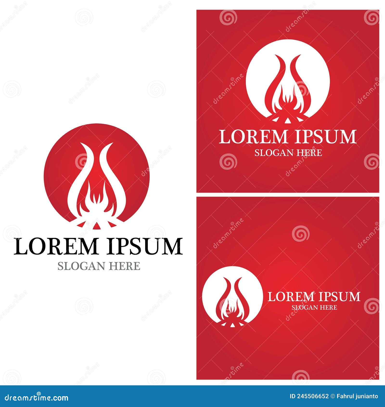 Bonfire Logo Vector Template Illustration Stock Vector - Illustration ...