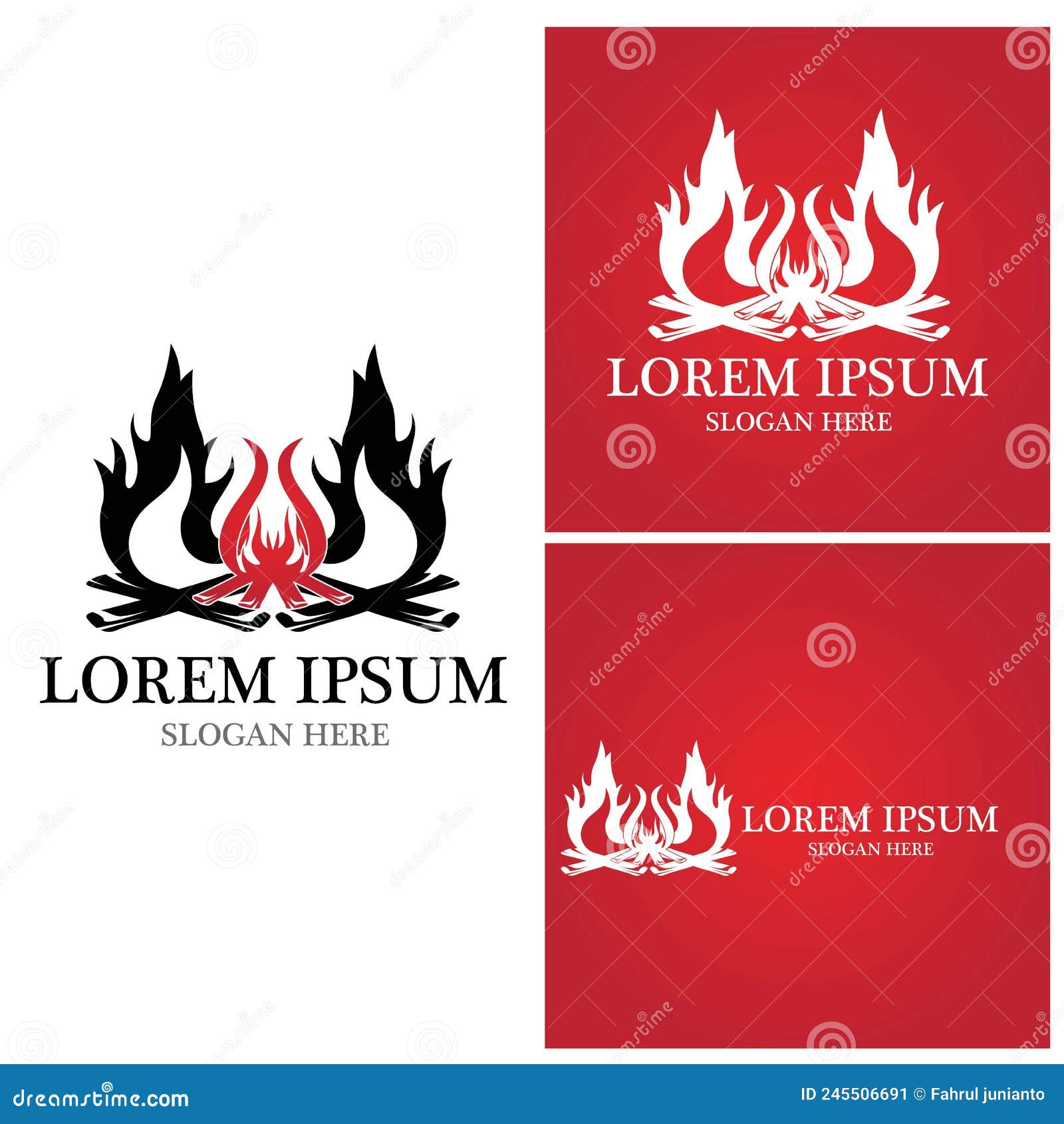 Bonfire Logo Vector Template Illustration Stock Vector - Illustration ...