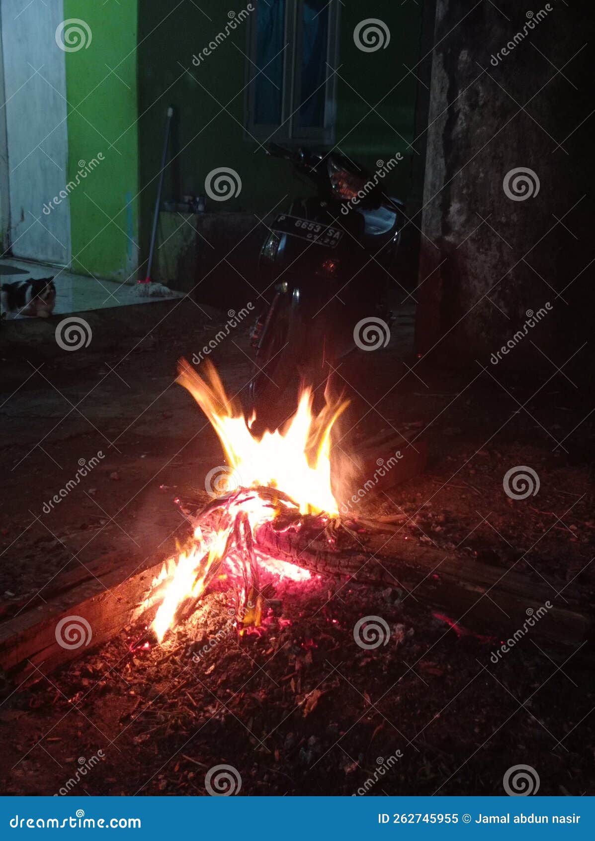 Bonfire in the Middle of the Cold Night Fire Editorial Image - Image of ...
