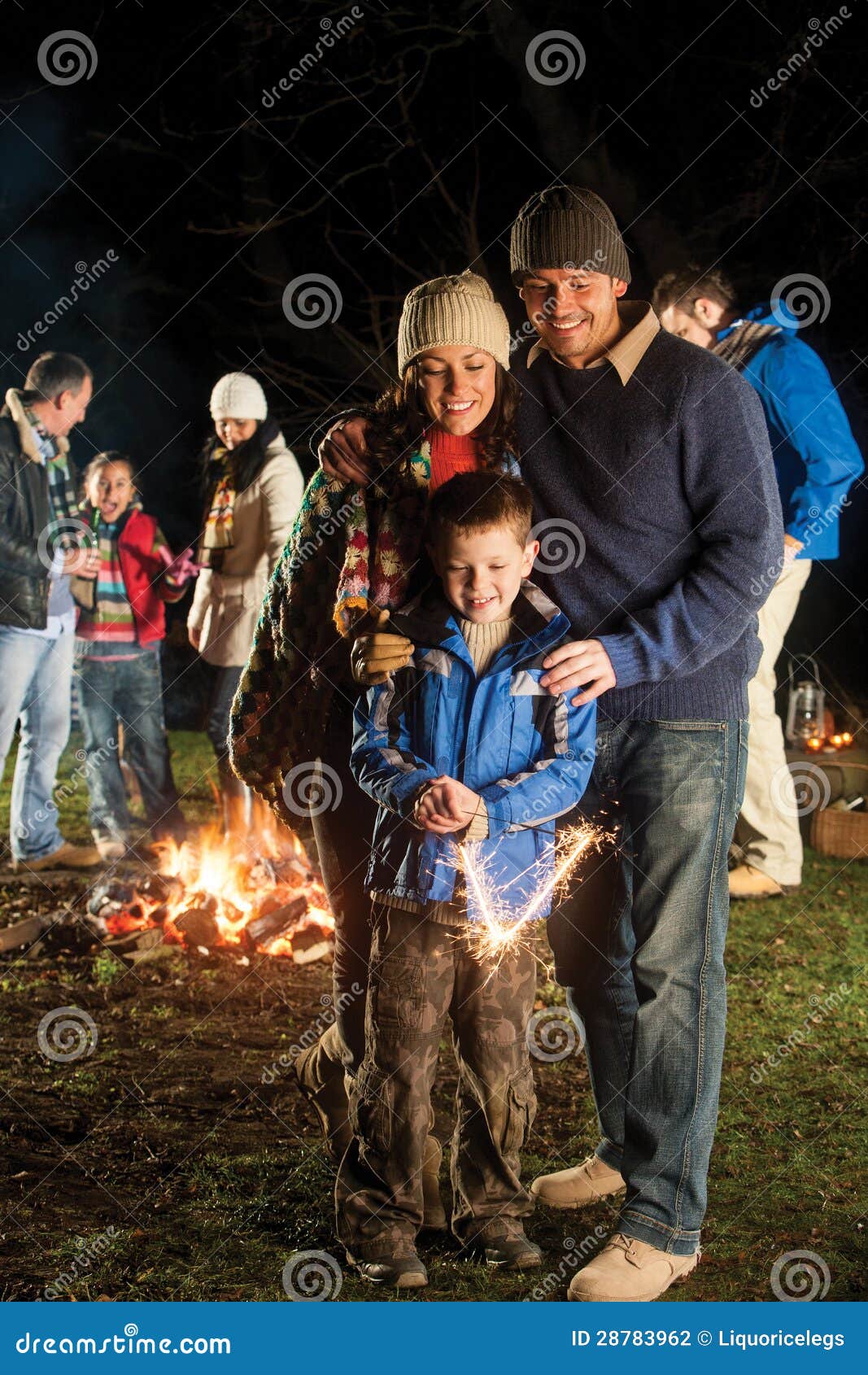 Bonfire Night stock photo. Image of woman, cheerful, sparklers - 28783962