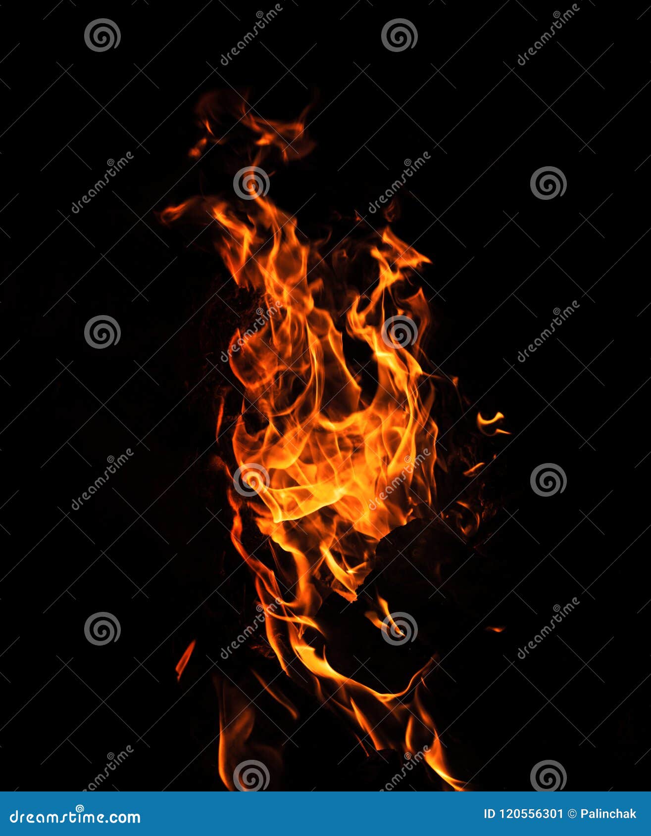 Fire Flames on a Black Background Stock Image - Image of ablaze, night ...