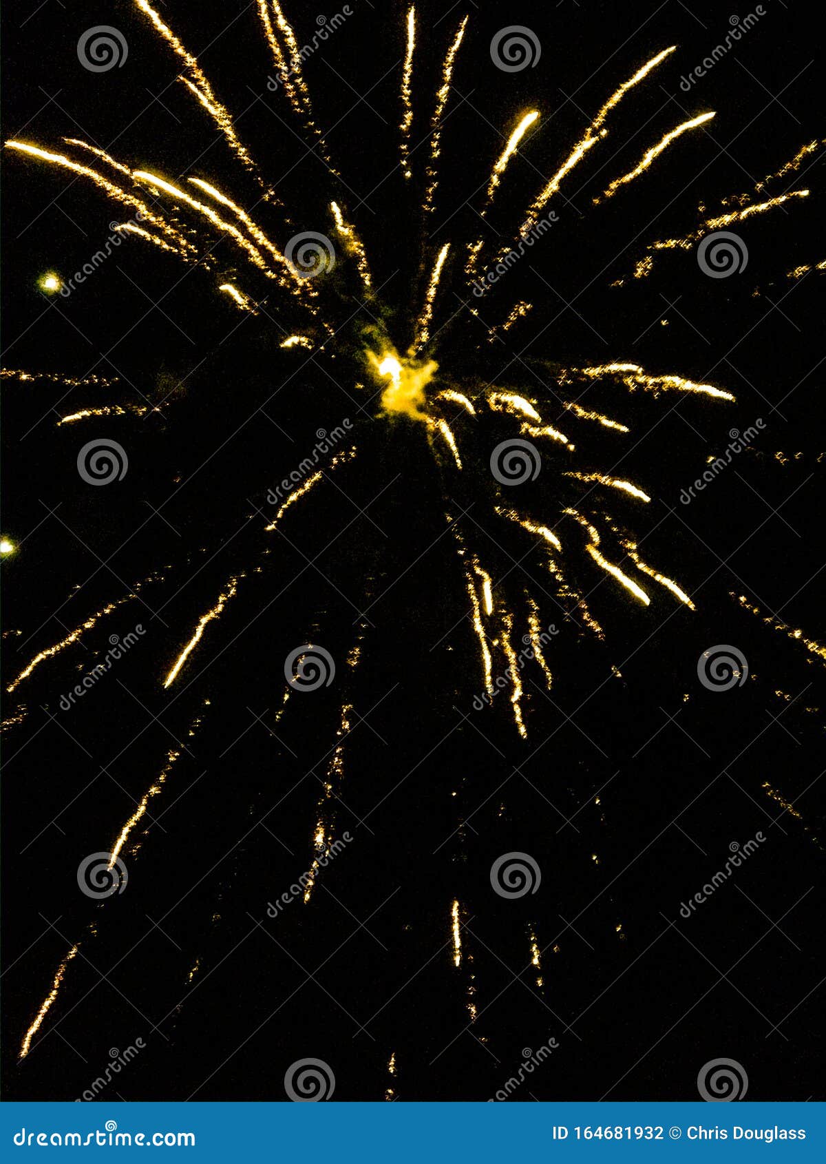 Firework Exploding into Golden Lights Stock Photo - Image of decoration ...