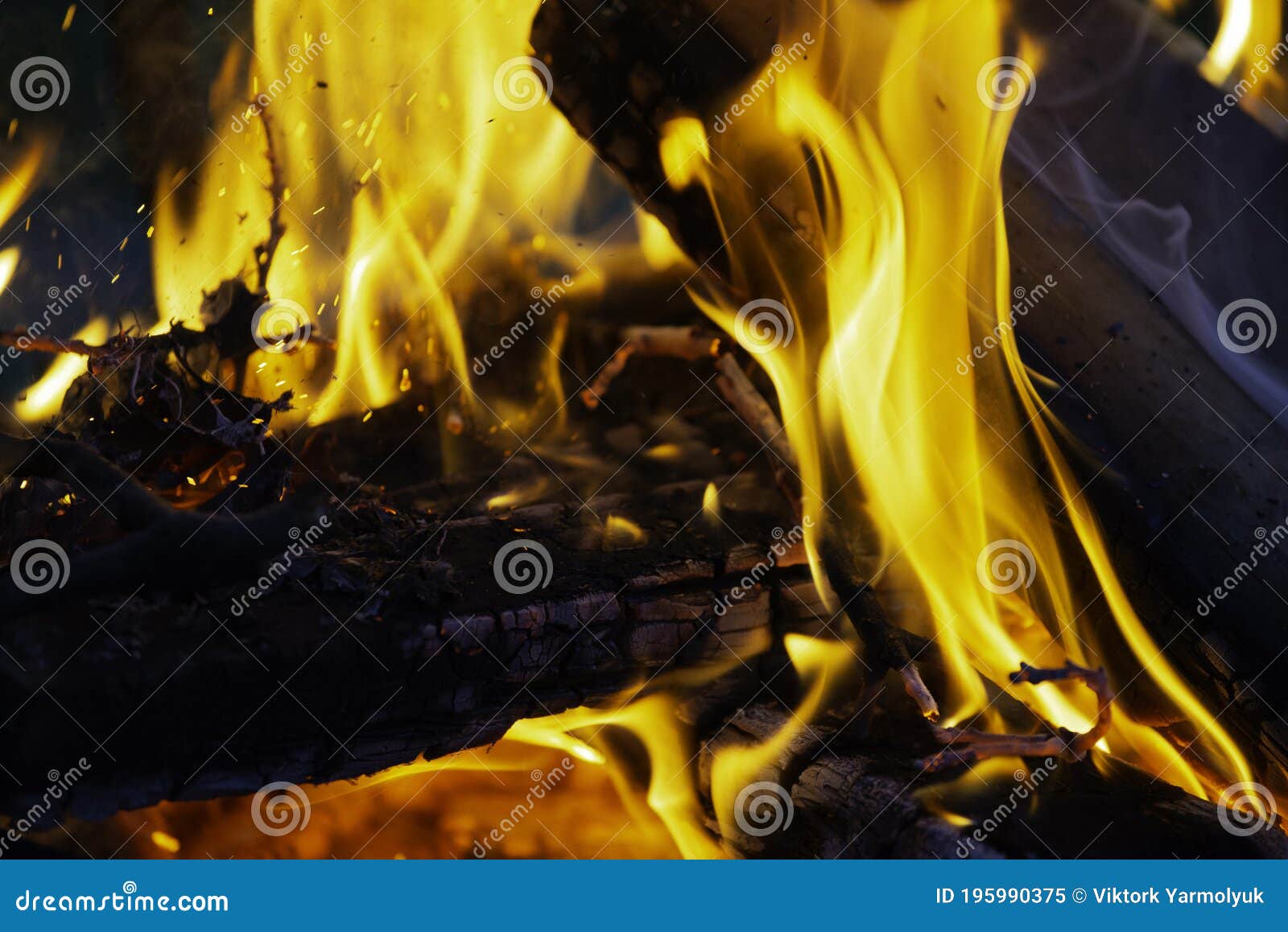 Bonfire Orange Flame of a Fire Bonfire Stock Image - Image of smoke ...