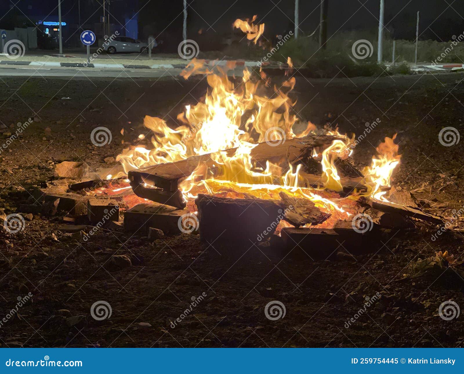 Bonfire outdoors stock image. Image of smoke, open, hoilday - 259754445