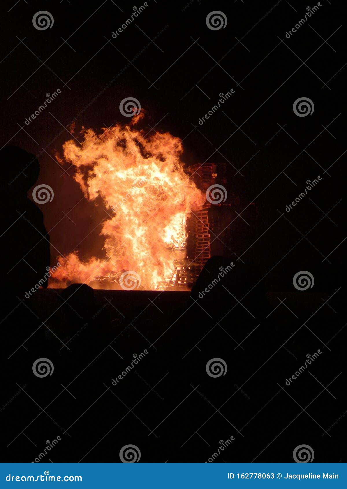 Bonfire Pallet Fire Fireworks Flames Orange Stock Image - Image of ...
