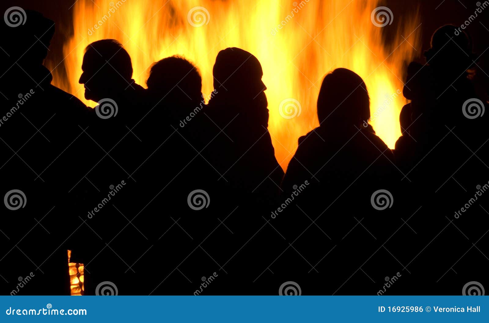 Bonfire Party stock photo. Image of yellow, people, burning - 16925986