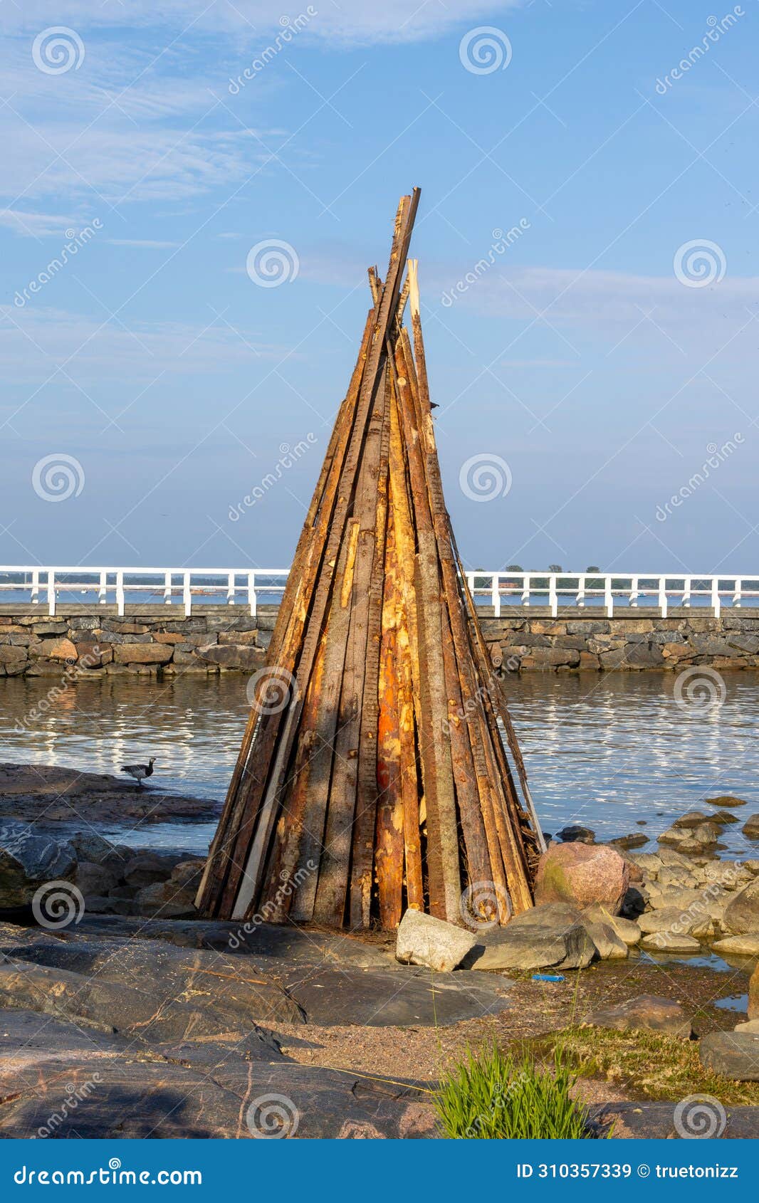 Bonfire Ready To Be Burned on Midsummer Eve Stock Image - Image of ...