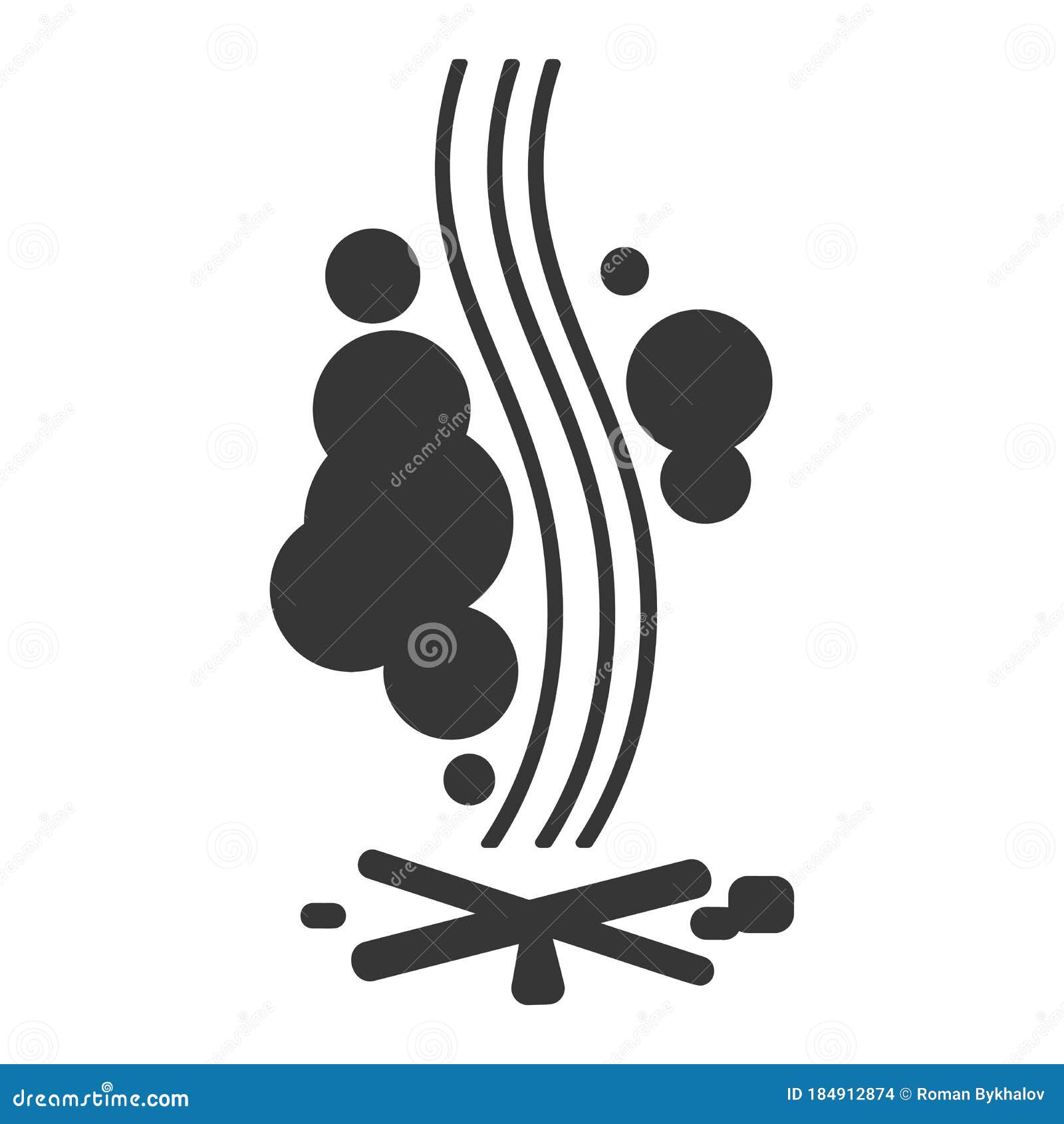 Bonfire And Smoke. Realistic Campfire With Fire Sparks. Glowing ...