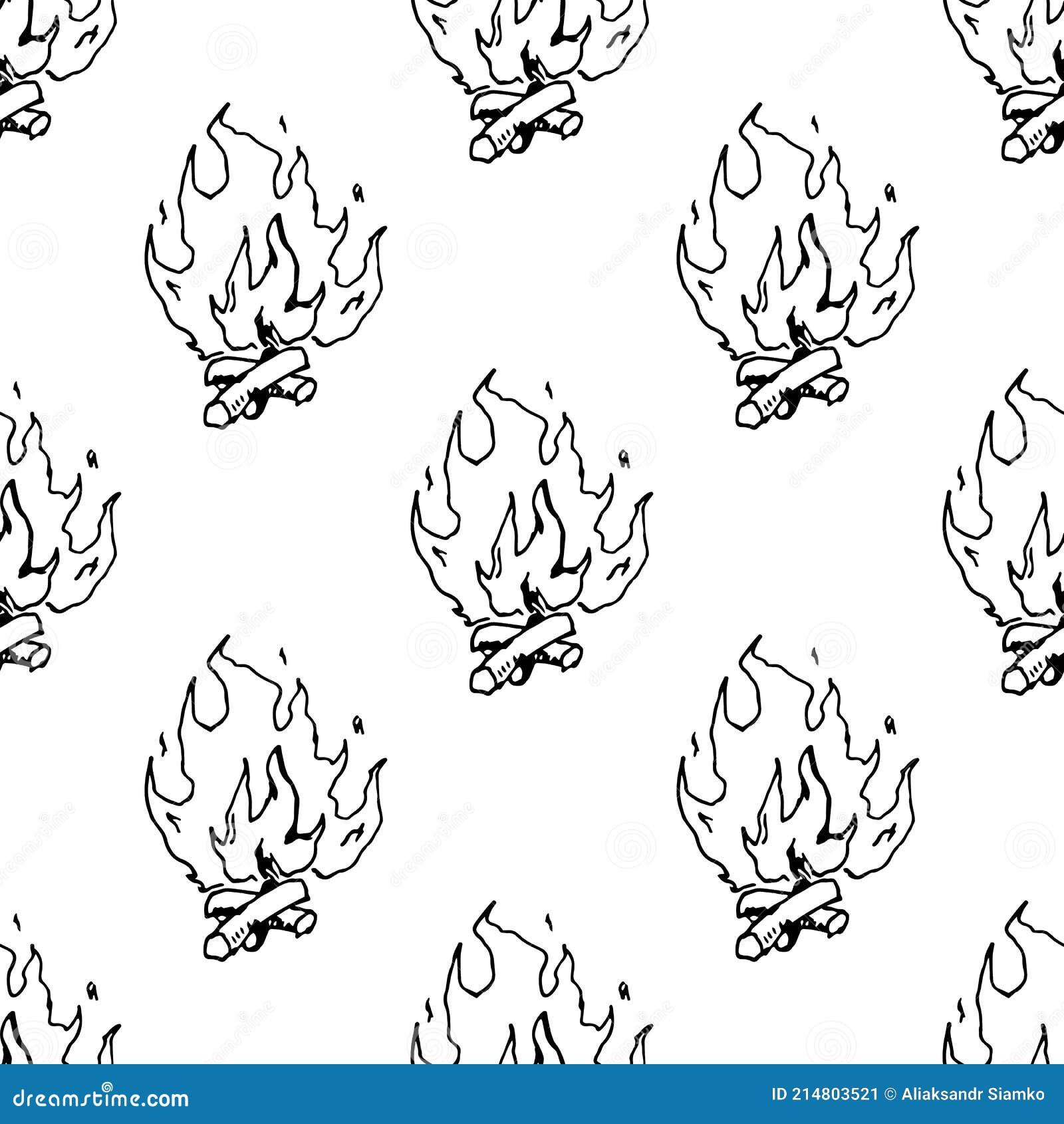 Bonfire Sketch. Doodle of Bonfire Vector Stock Vector - Illustration of ...