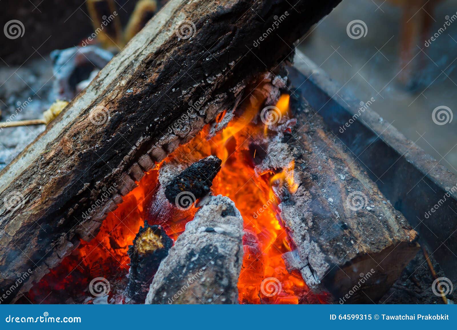Bonfire with smoke. stock image. Image of danger, fire - 64599315