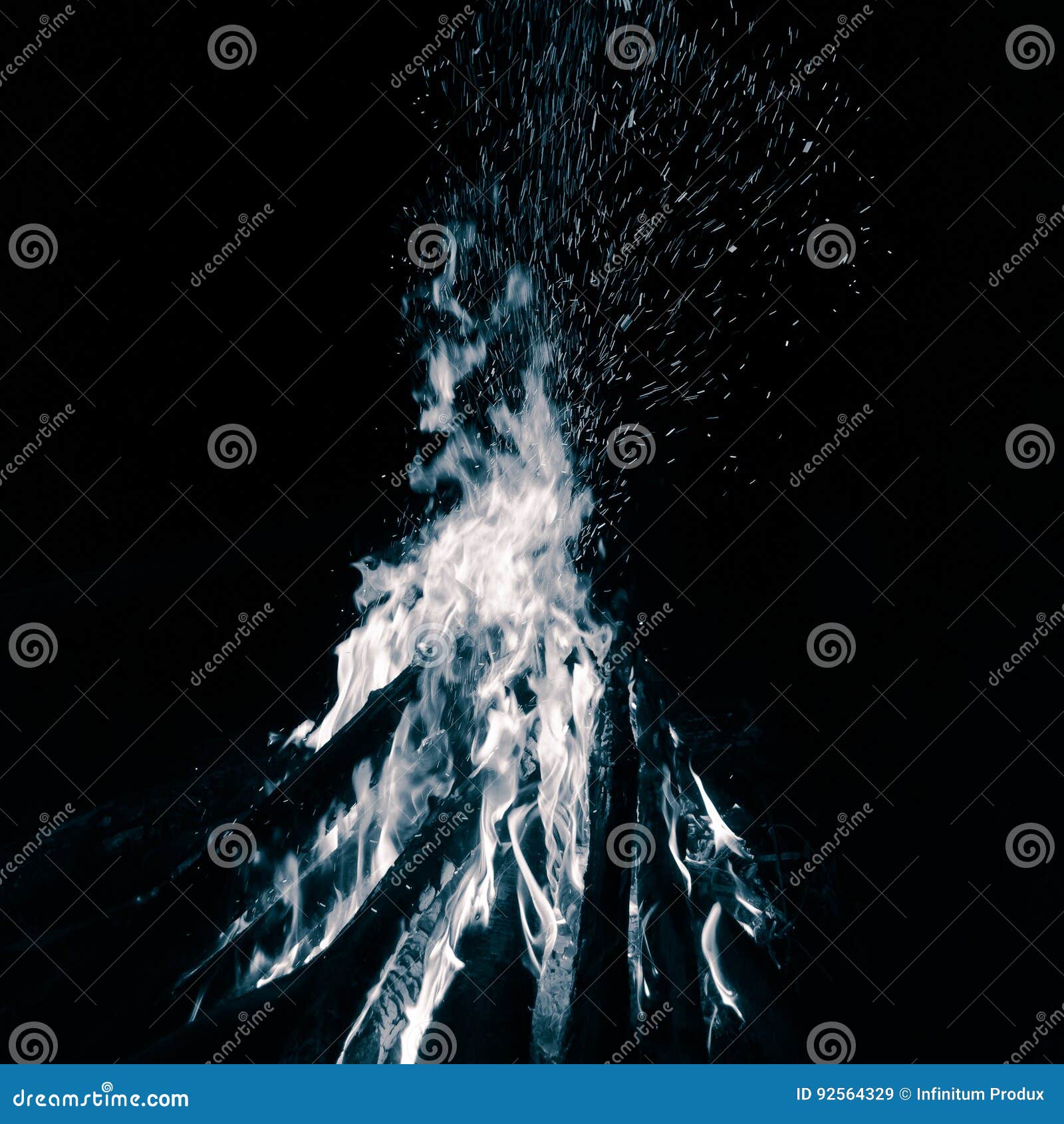 Bonfire with sparks stock image. Image of isolated, camping - 92564329