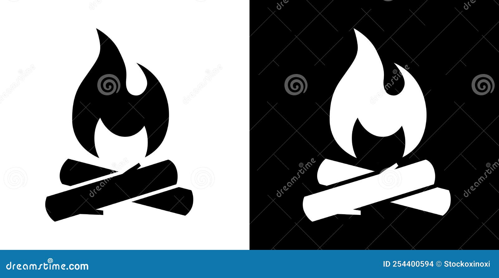 Bonfire Symbol and Campfire Icon Stock Vector - Illustration of white ...
