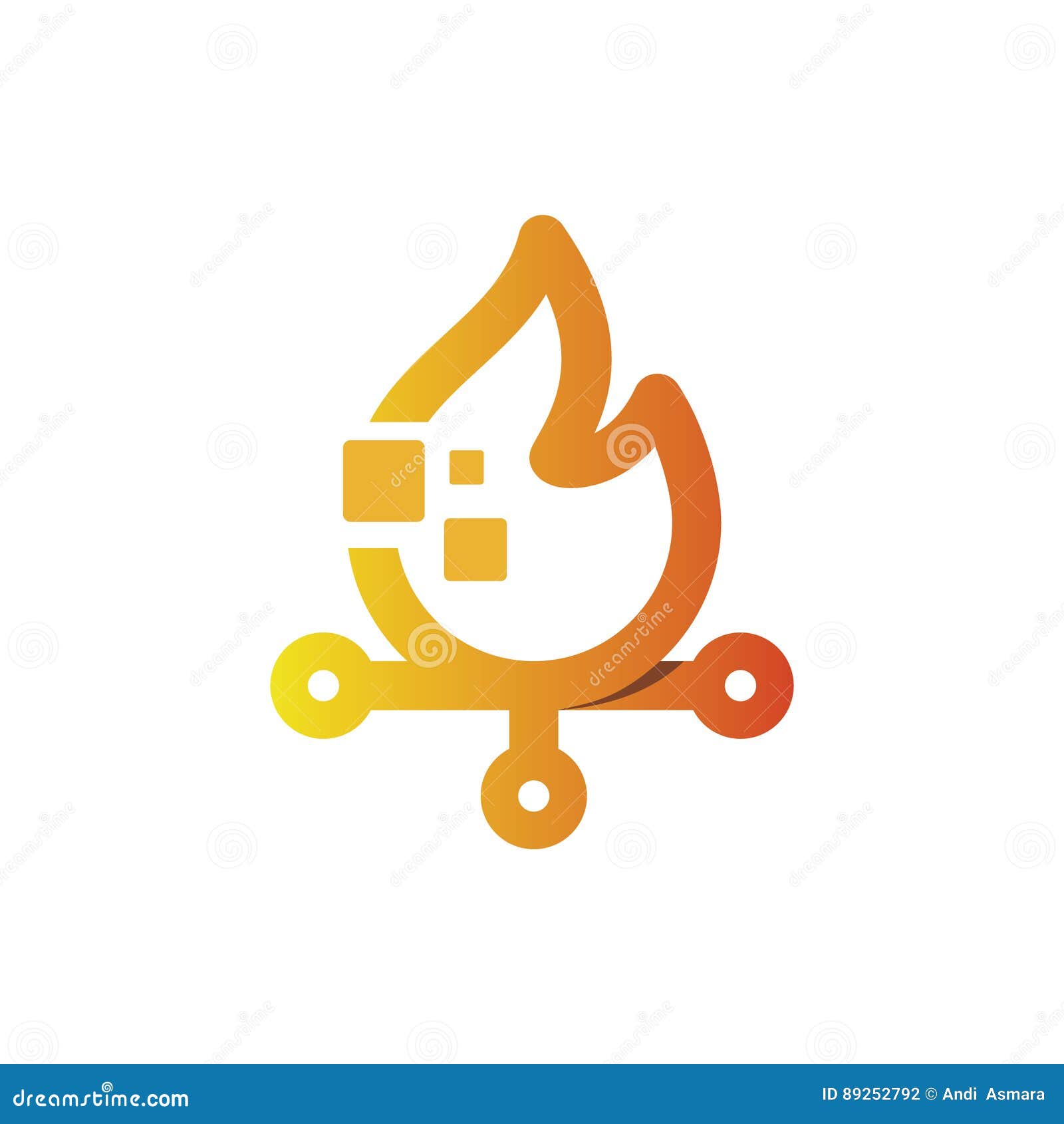 Bonfire Tech stock vector. Illustration of technology - 89252792