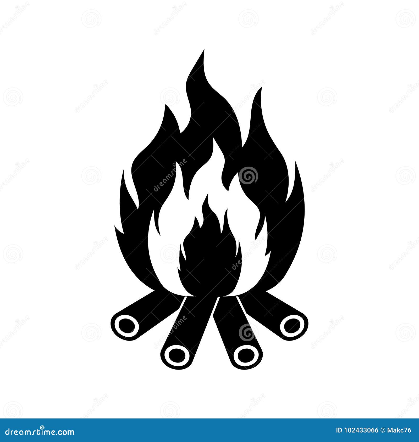 Bonfire vector icon stock vector. Illustration of light - 102433066