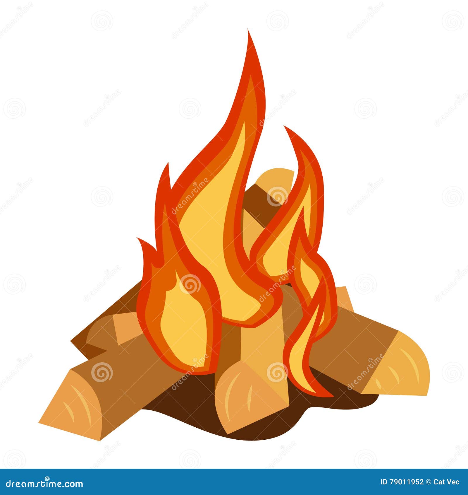 Bonfire Vector Illustration. Stock Vector - Illustration of glowing ...