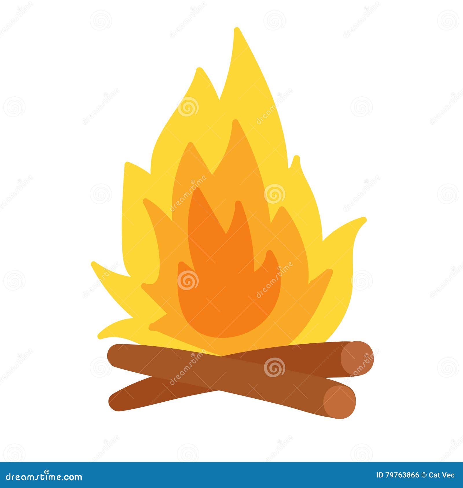 Bonfire Vector Illustration. Stock Vector - Illustration of fiery, burn ...