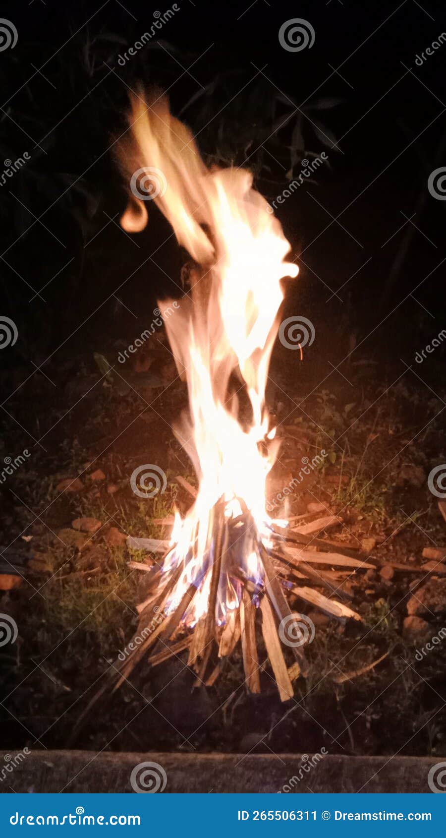 The Bonfire Warms the Body at Night and Illuminates the Dark Night ...