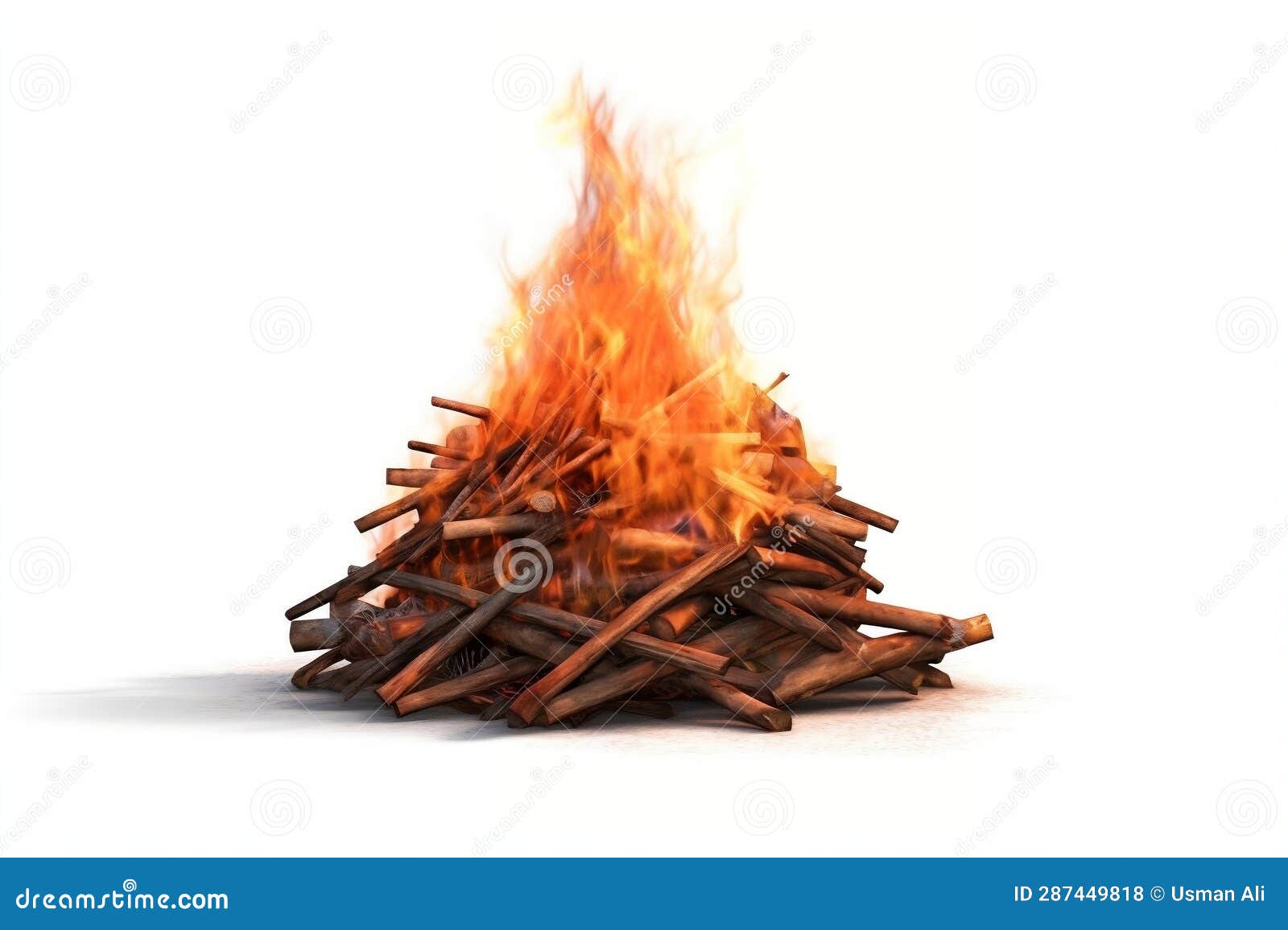 Bonfire on a White Background. AI Stock Illustration - Illustration of ...