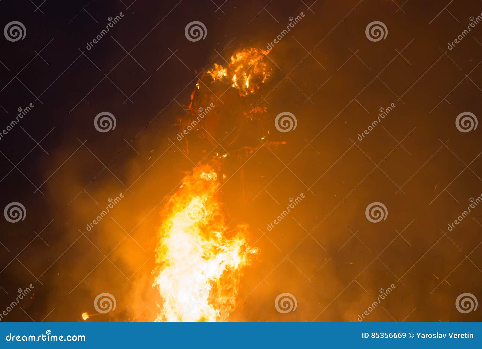 Bonfire in a White Summer Night Stock Image - Image of camping, calm ...