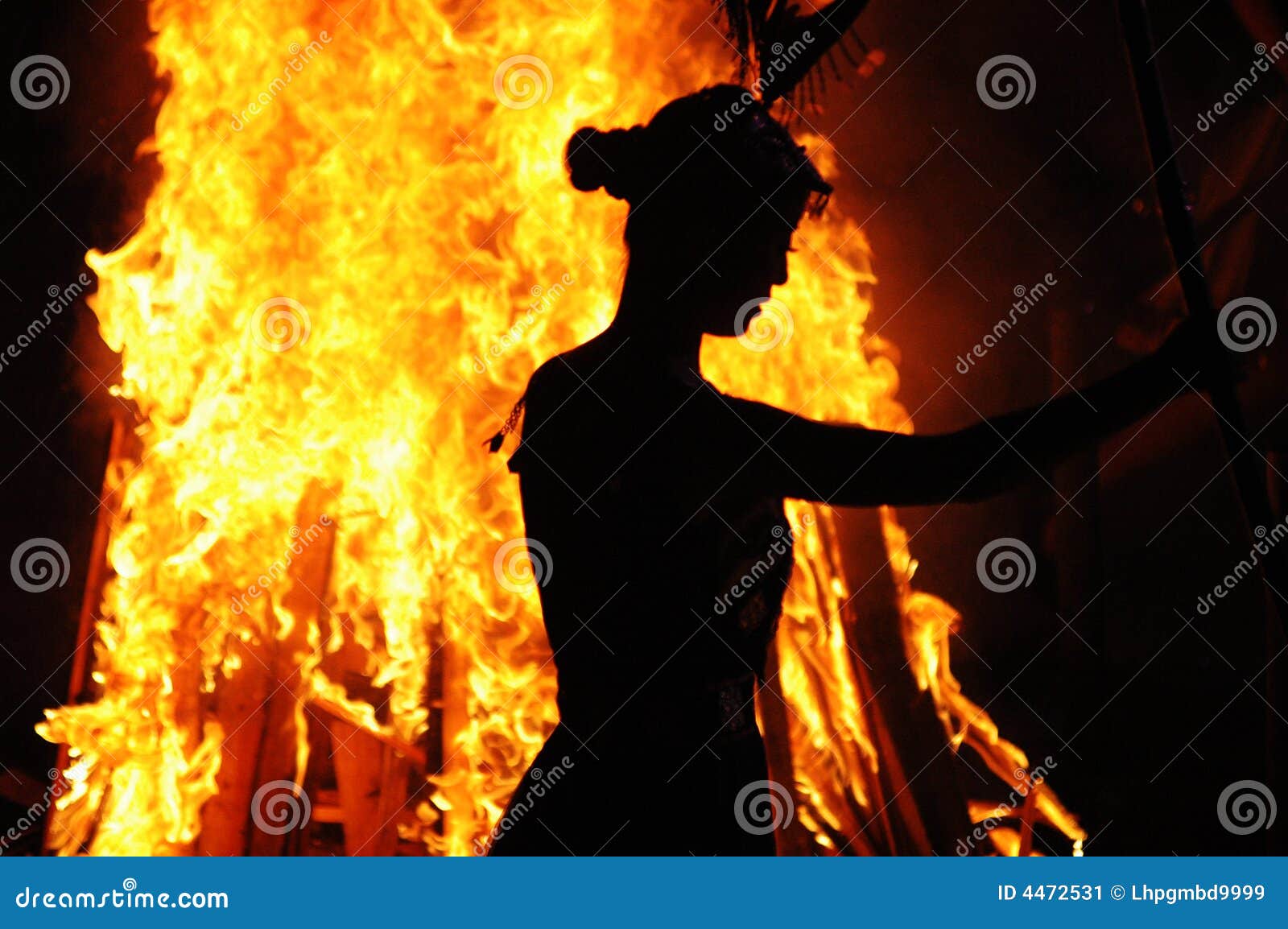 BONFIRES DANCE at NIGHT stock image. Image of chinese - 4472531