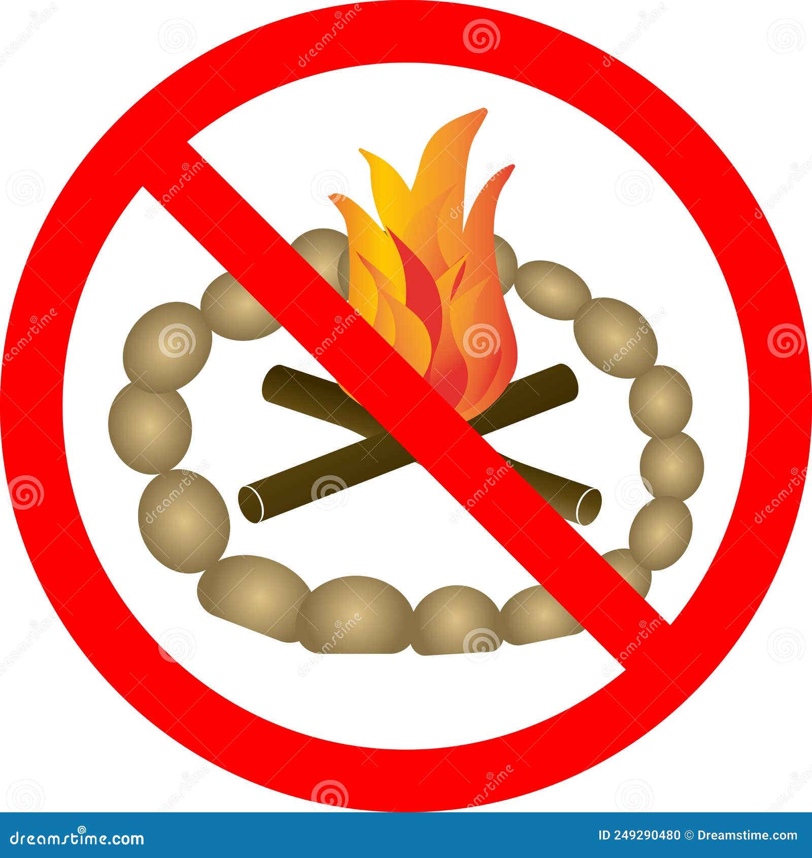 Bonfires are Prohibited. Dont Light Fires. Vector Image. Stock Vector ...