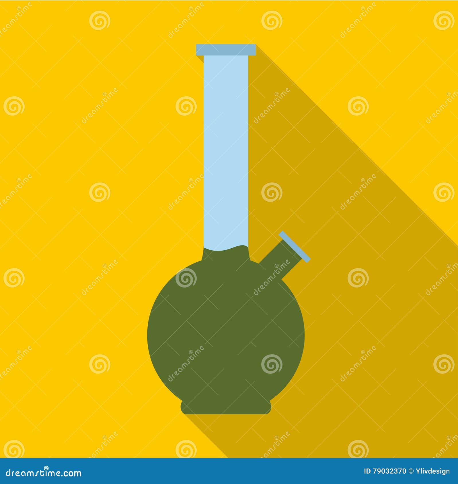 Bong for Smoking Marijuana Icon, Flat Style Stock Vector - Illustration ...
