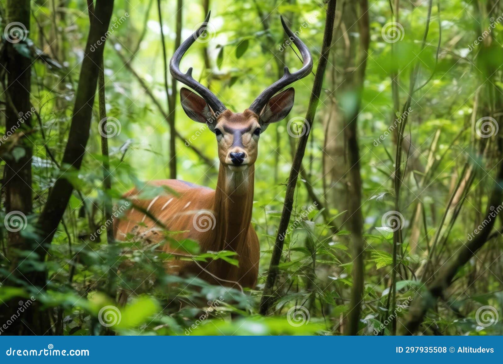 A Bongo Antelope in a Dense African Forest Stock Photo - Image of ...