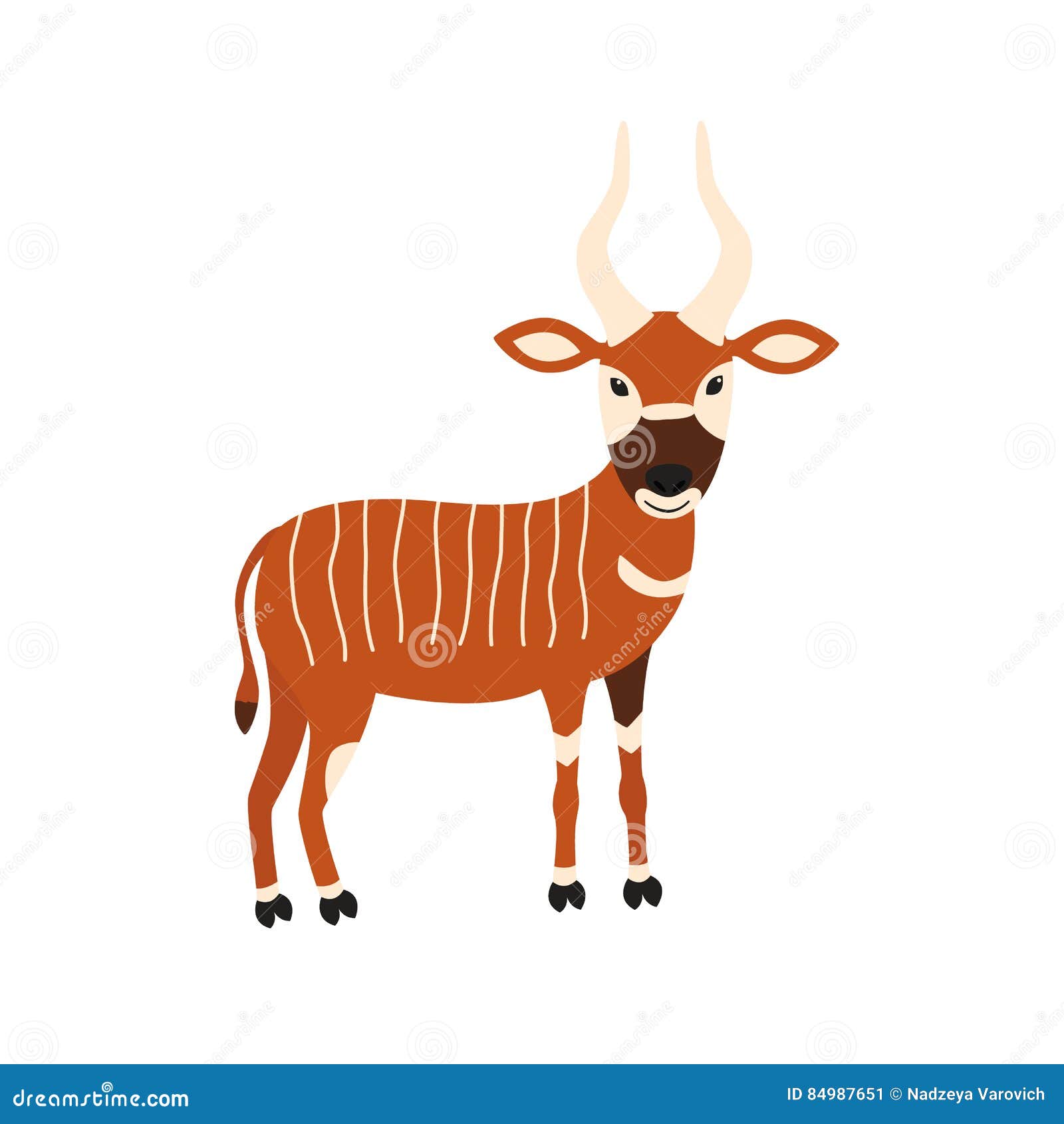 Bongo Standing On Two Legs Cartoon Character. Vector Illustration ...