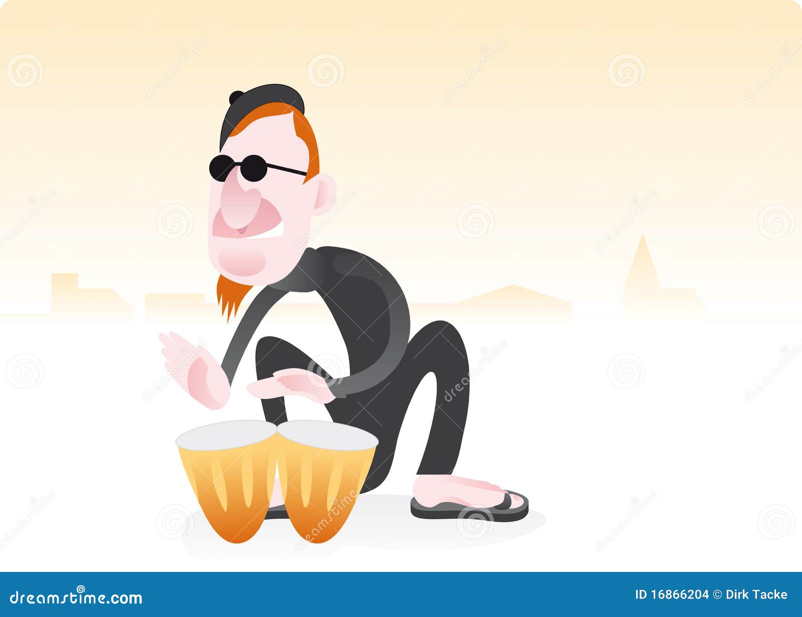 Bongo drum beating beatnik stock vector. Illustration of beatnik - 16866204
