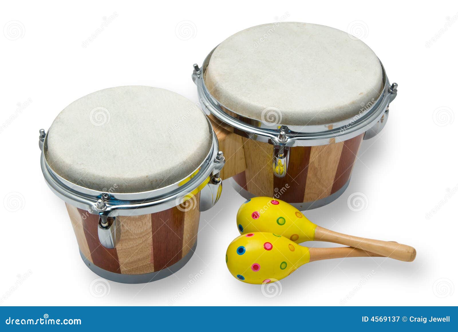 Bongo Drums and Maracas Isolated on White Stock Image - Image of ...