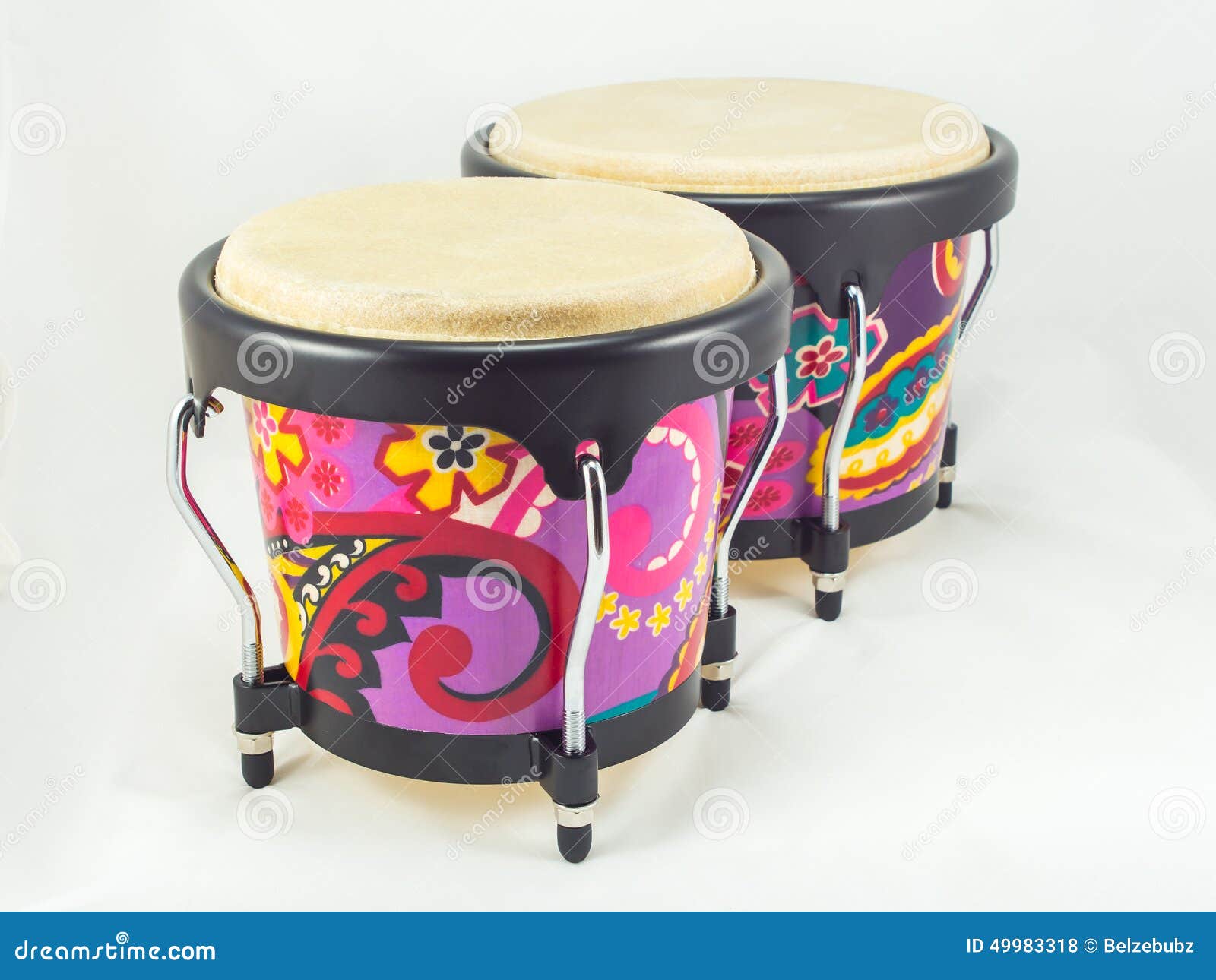 Bongo On A White Background,Bongo Drum Vintage Made From Coconut Stock ...