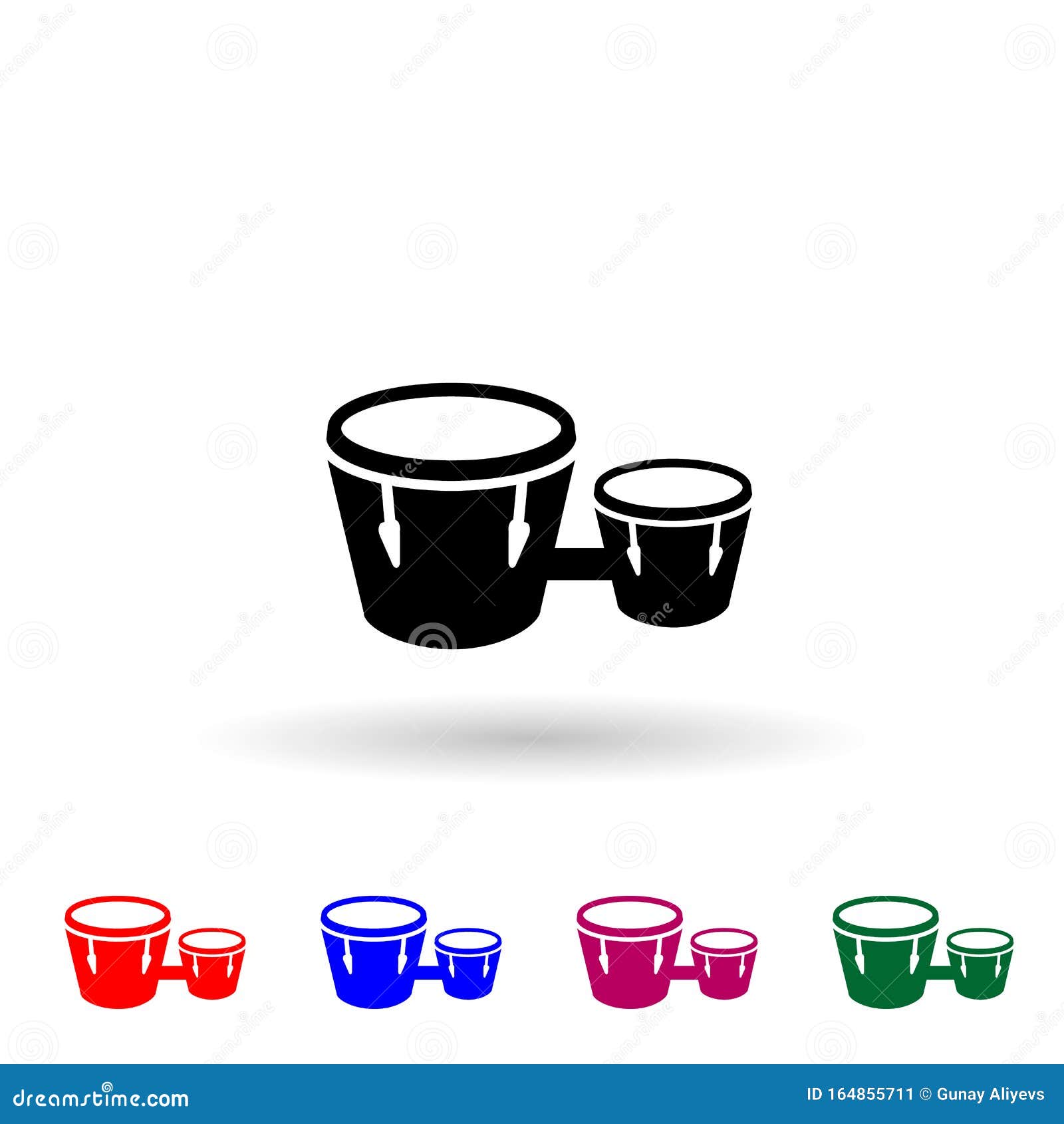 Bongos Multi Color Icon. Simple Glyph, Flat Vector of Music Instrument ... Bongos Multi Color Icon. Simple Glyph, Flat Vector of Music Instrument ...