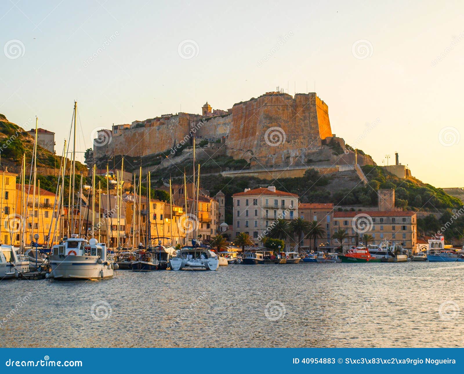Bonifacio marina stock image. Image of cliffs, sunset - 40954883