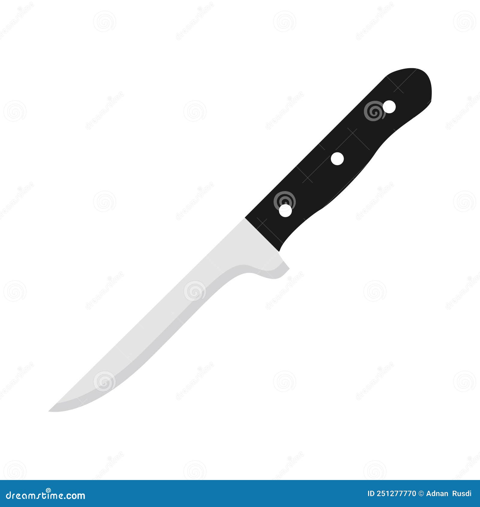 Boning Knife Flat Design Vector Illustration Stock Illustration - Illustration of tool, material ...